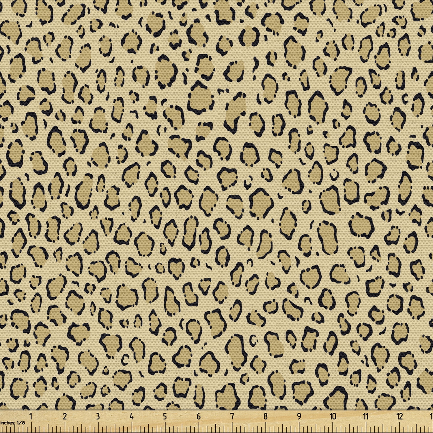 Ambesonne Safari Fabric by the Yard Upholstery, Animal Skin Round ...