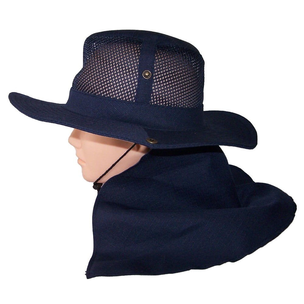 Safari Hiking Army Boonie Bush Military Neck Cover Hats Uni-Sex Black ...