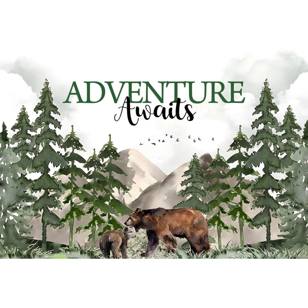 Safari Jungle Animals Backdrop Let The Adventure Begin Awaits Baby ...