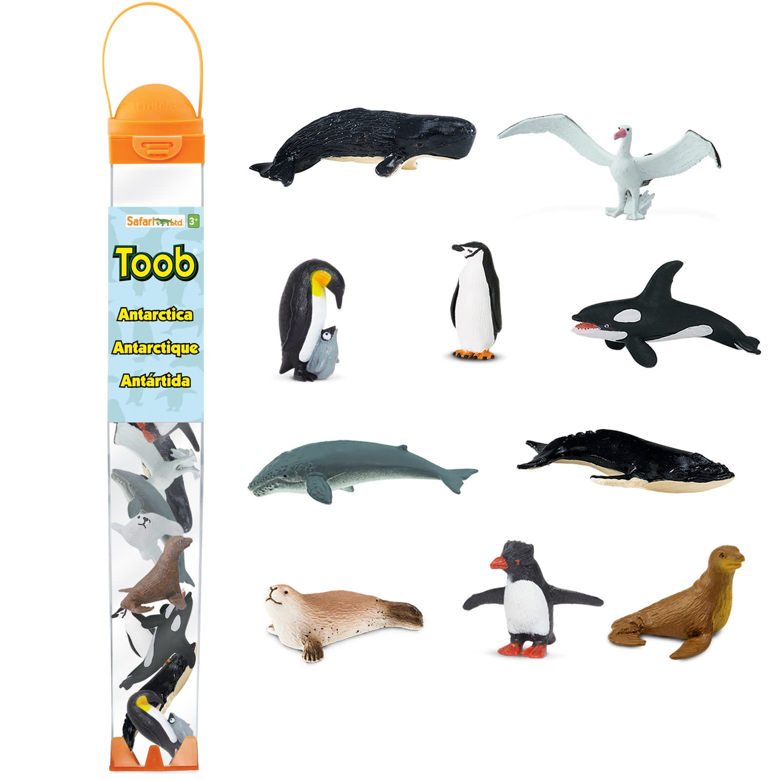 Safari Ltd. Antarctica Toob - 10 Figurines of Penguins, Whales, Seals, & More- Educational Toy ...
