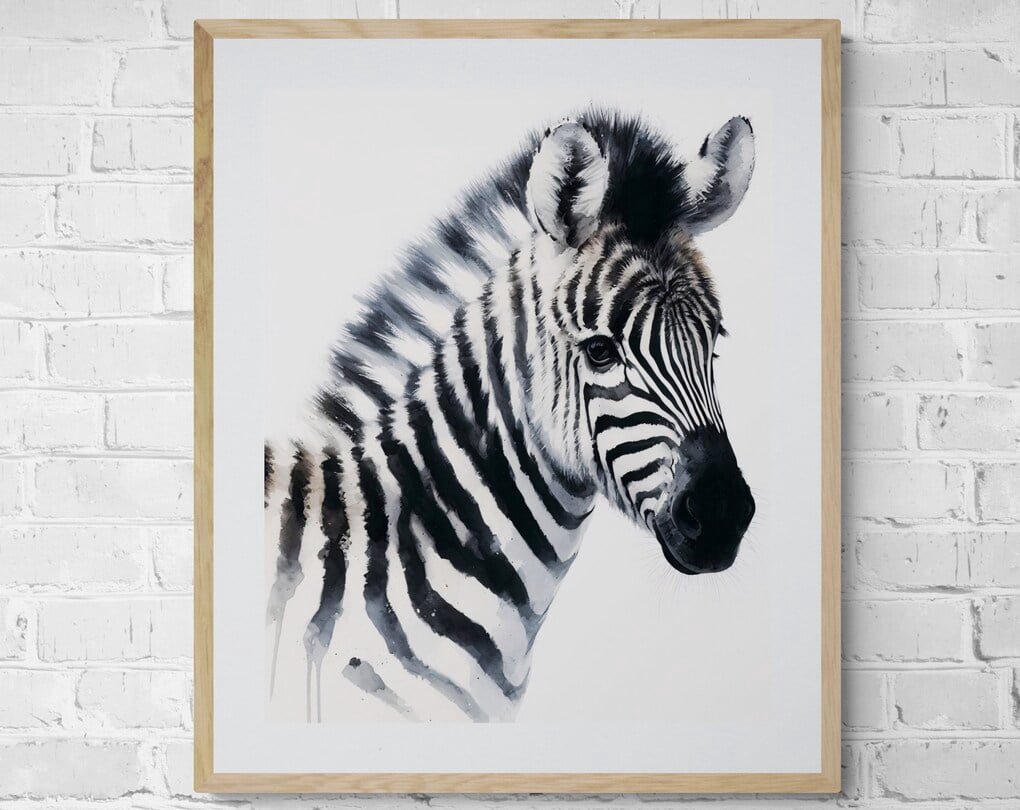 Safari Nursery Decor, Zebra Print, Digital Art, Safari Animal Wall Art ...