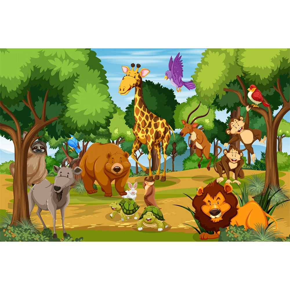 Safari Party Backdrop Photography Baby 1st Birthday Year Photocall ...