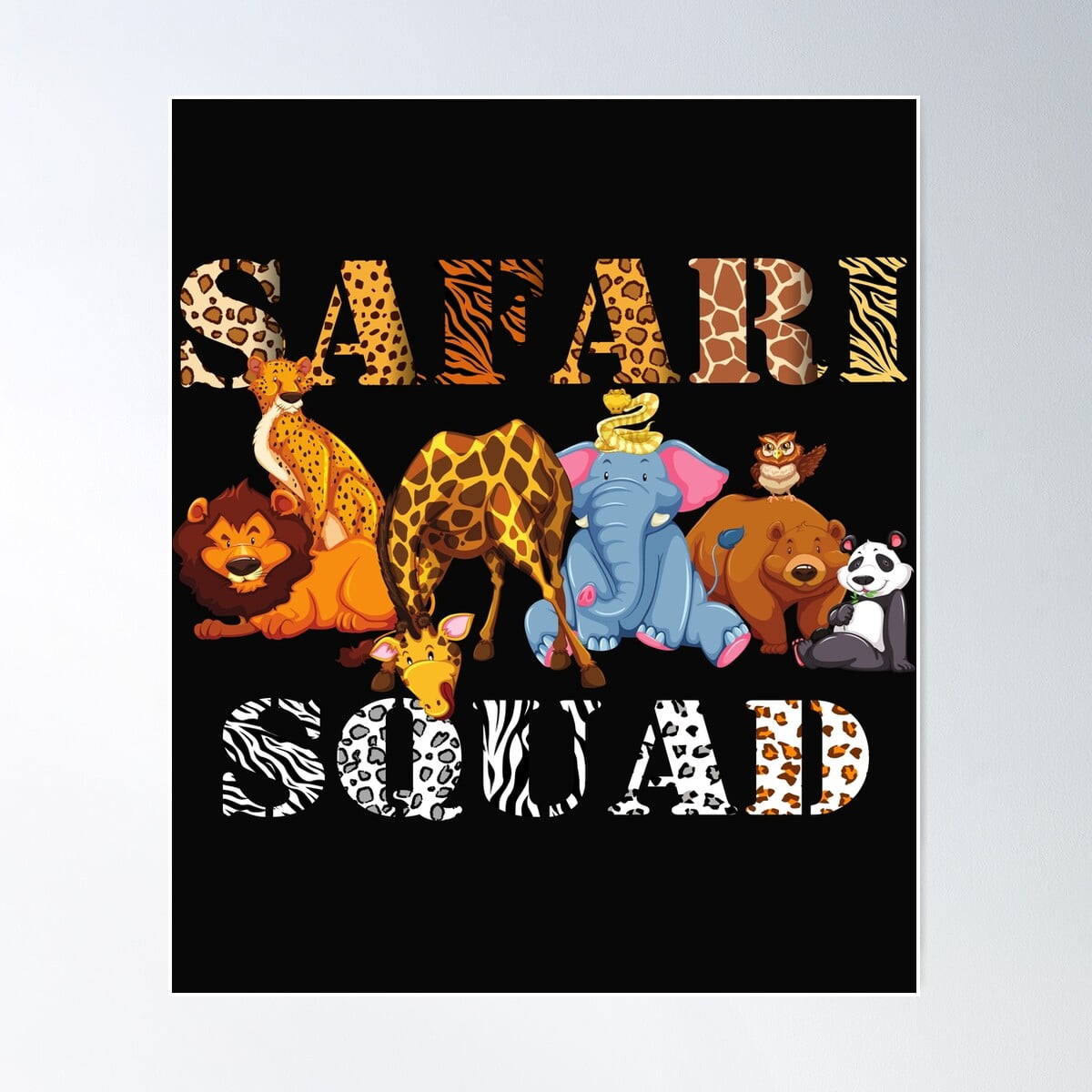 Safari Squad Vacation Summer Zoologist Animals Jungle Trip Poster Wall ...