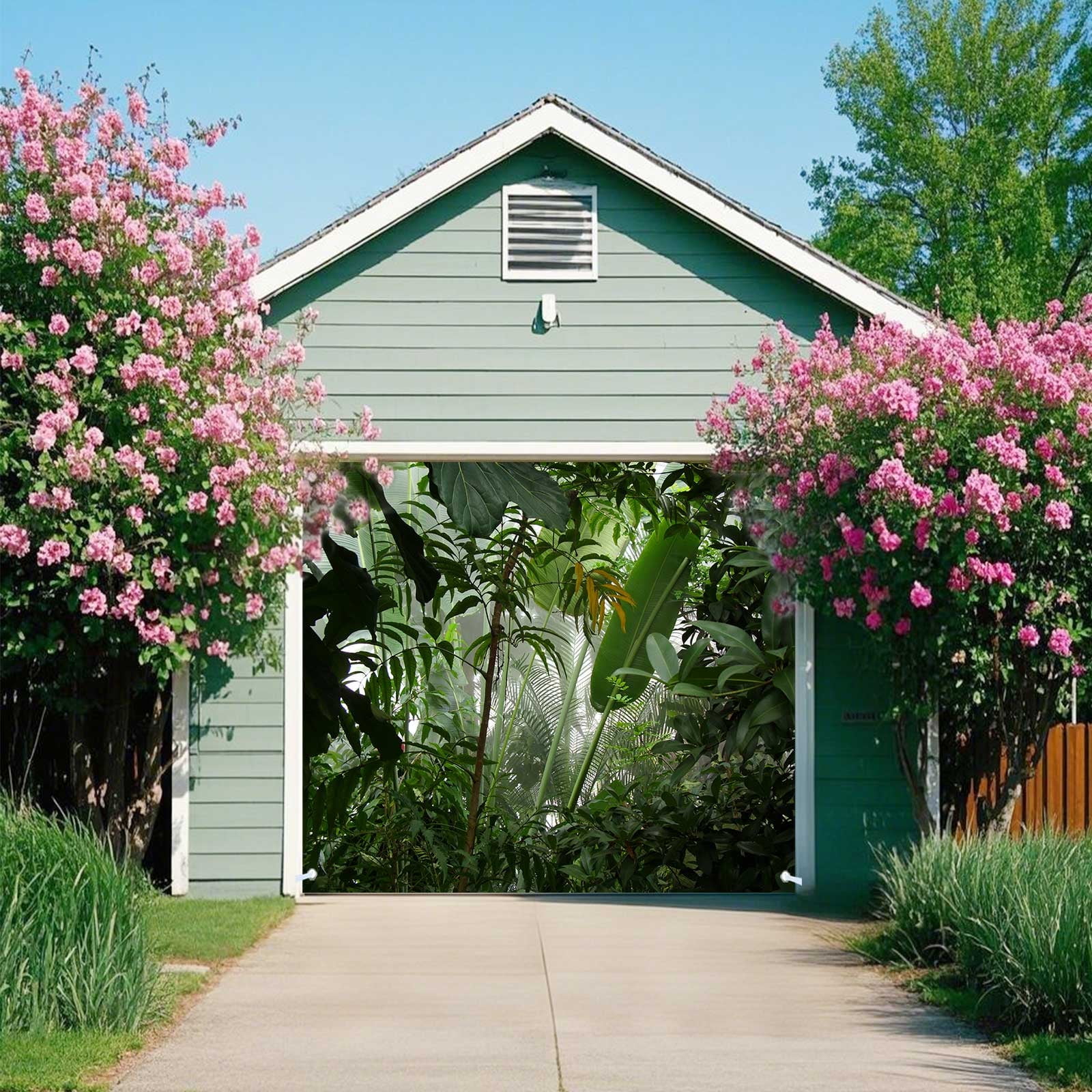 Safari Tropical Jungle Garage Door Cover Banner Decorations, Summer ...