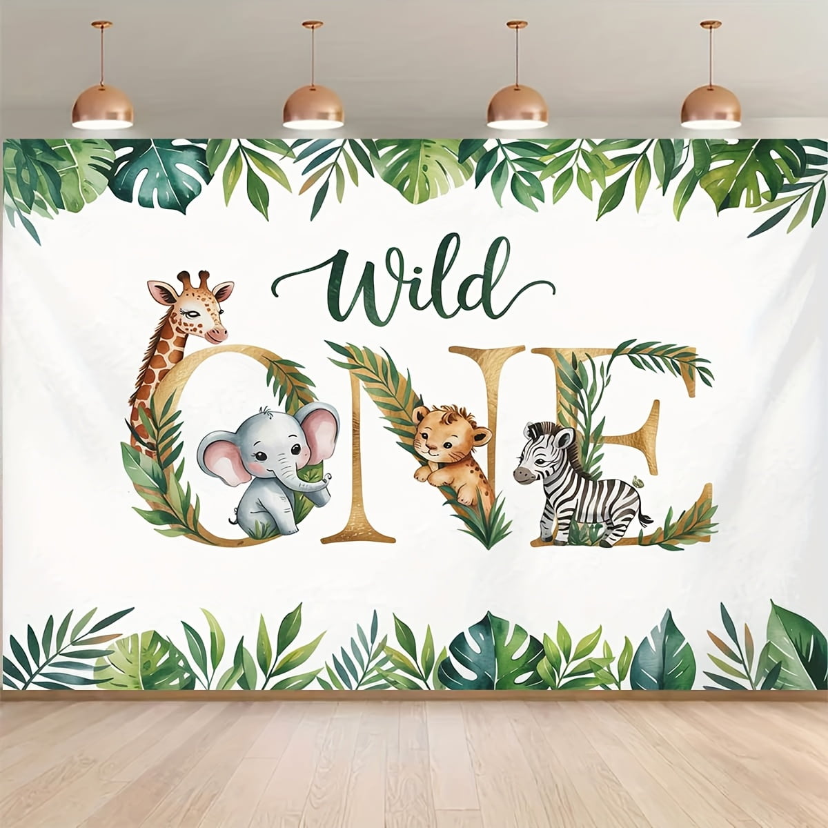 Safari Wild One Backdrop Safari Jungle Animal First Birthday ...