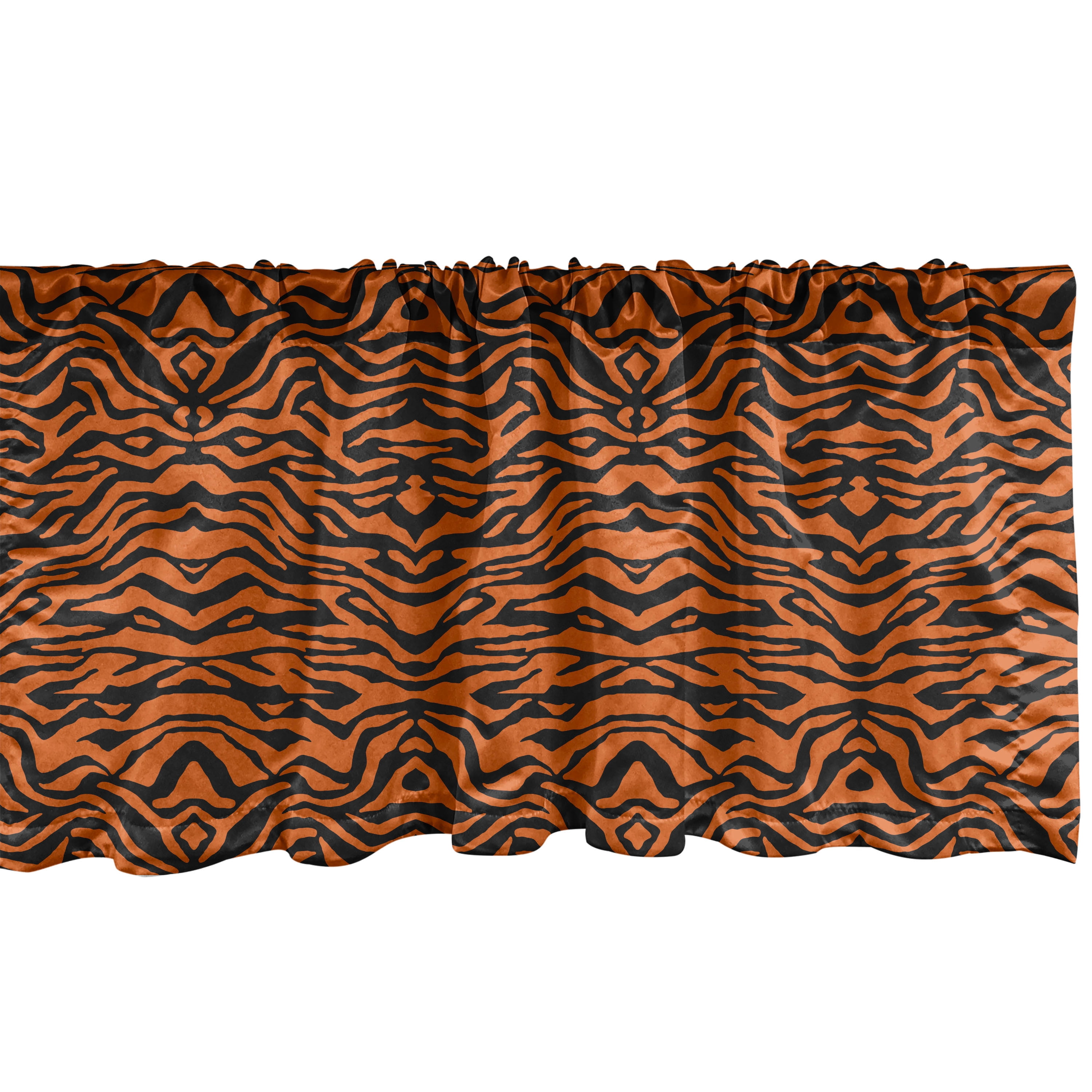 Ambesonne Safari Window Valance, Jungle Tiger Skin Stripes, 54" X 18 ...