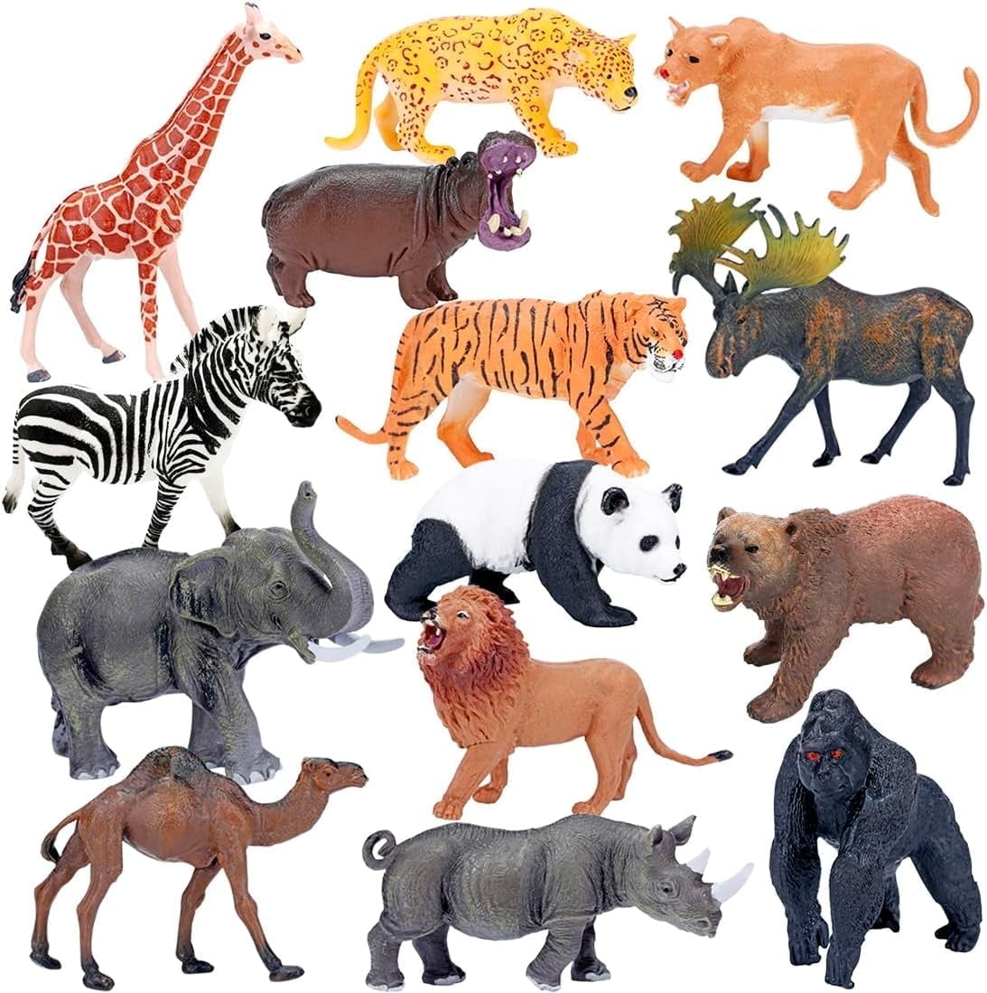 Auto Beyond Safari Animal Figures Set, Realistic Jungle Zoo Toys ...