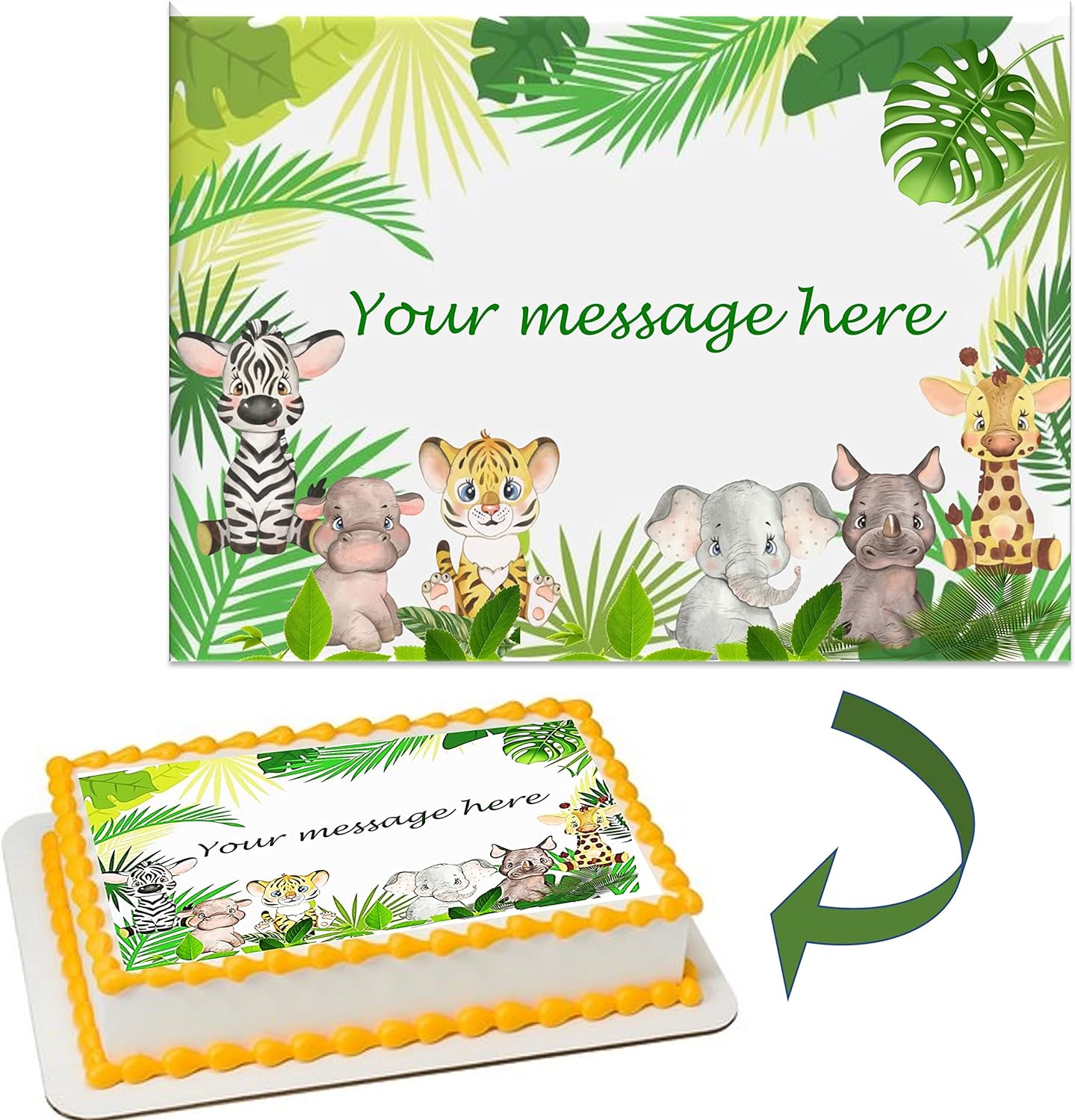 Safari animals edible image topper,cute baby shower animal, edible ...