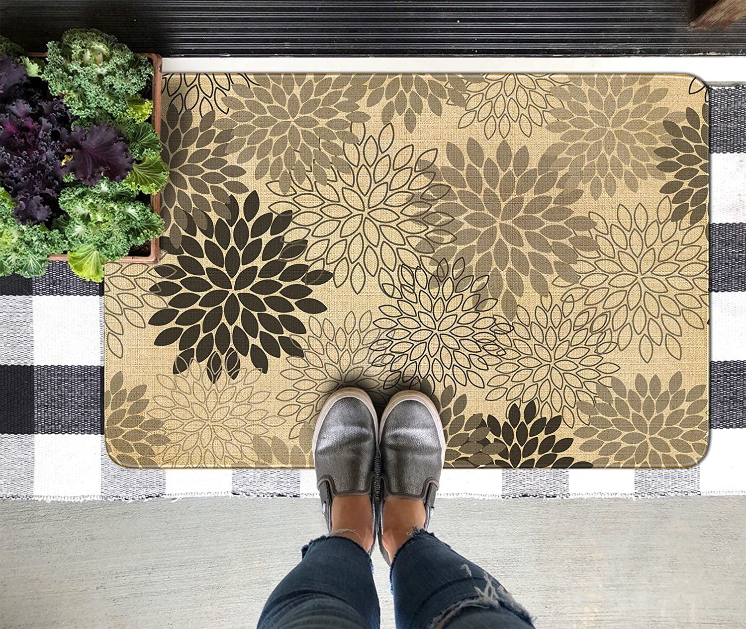 Safarsa Entryway Indoor Door mat Rug 24\u201dx 36\u201d Rubber Backing ...