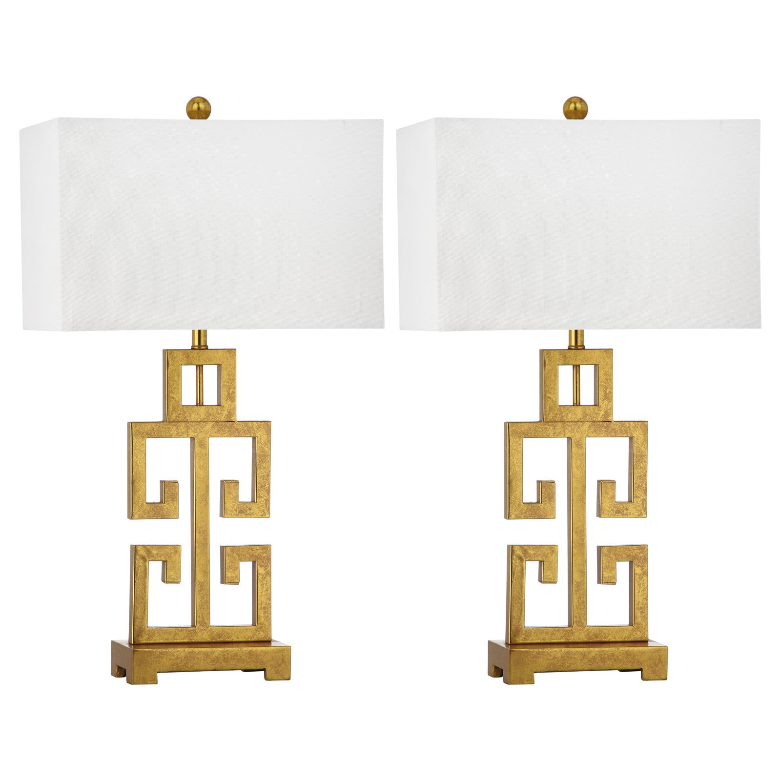 Safavieh Modern 29 in. H Greek Key Geometric Glam Table Lamp, Set of 2 ...