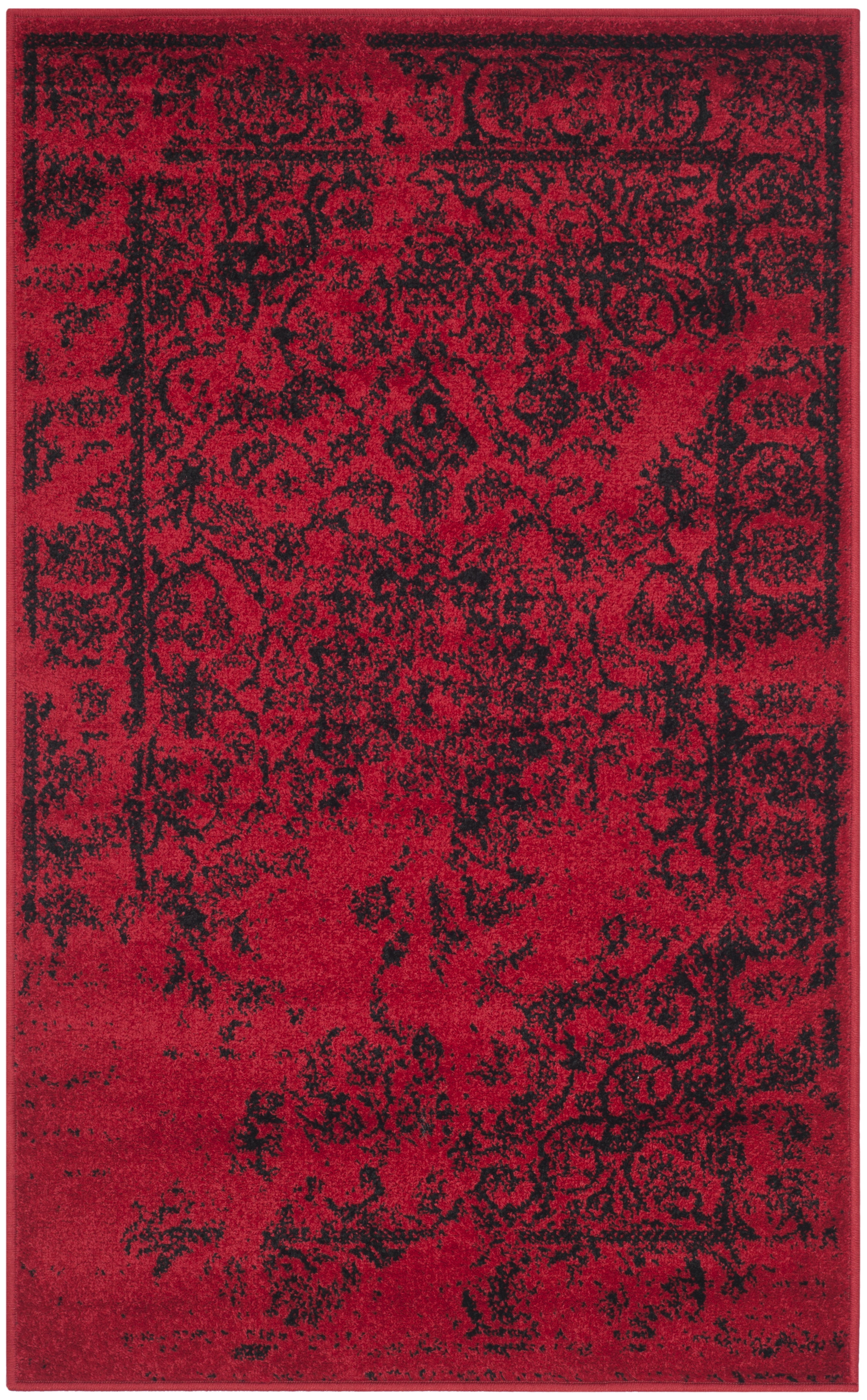 SAFAVIEH Adirondack Zoey Traditional Faded Area Rug, Red/Black, 3' x 5 ...