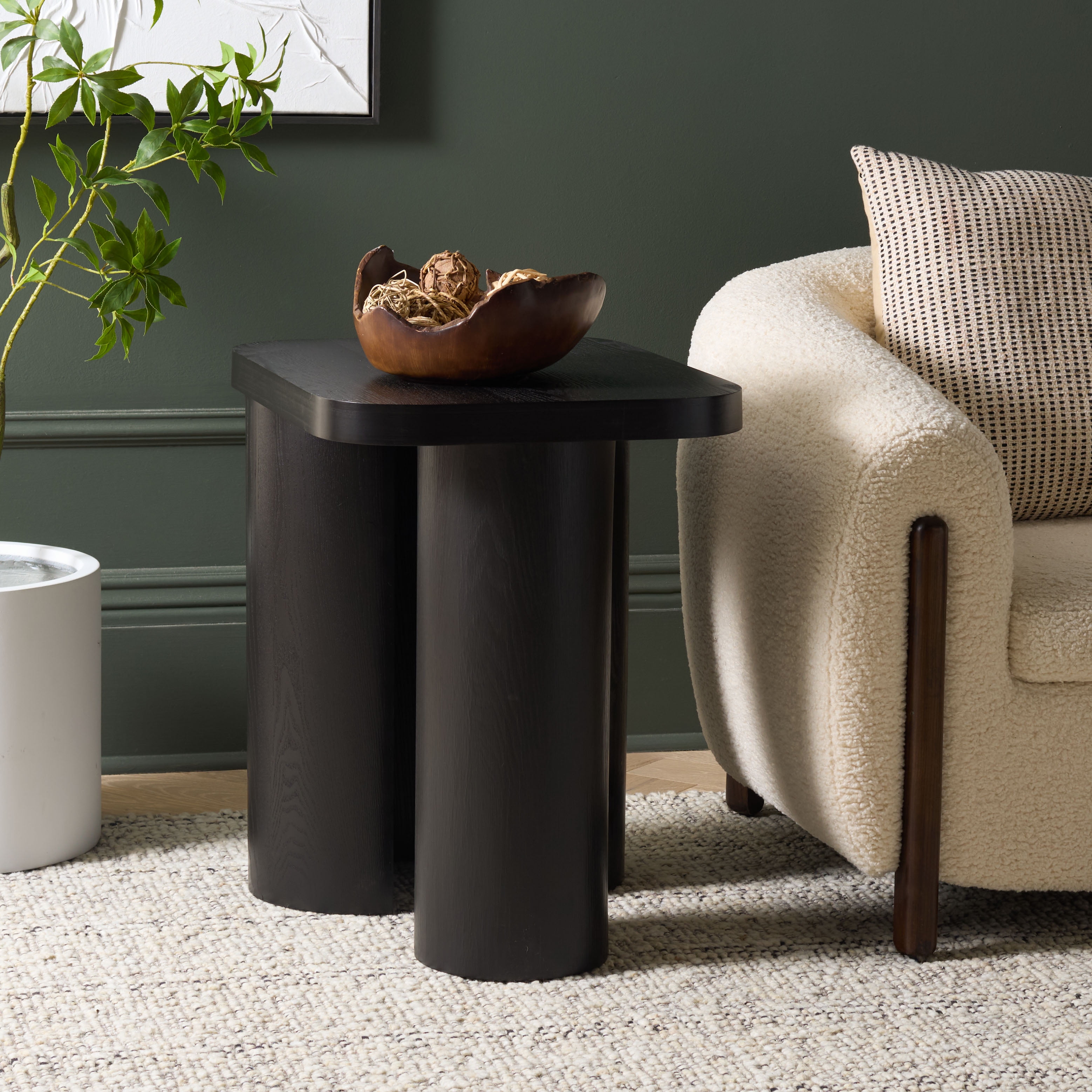 Safavieh Ahani Modern Wood Free Form End Table, Black - Walmart.com