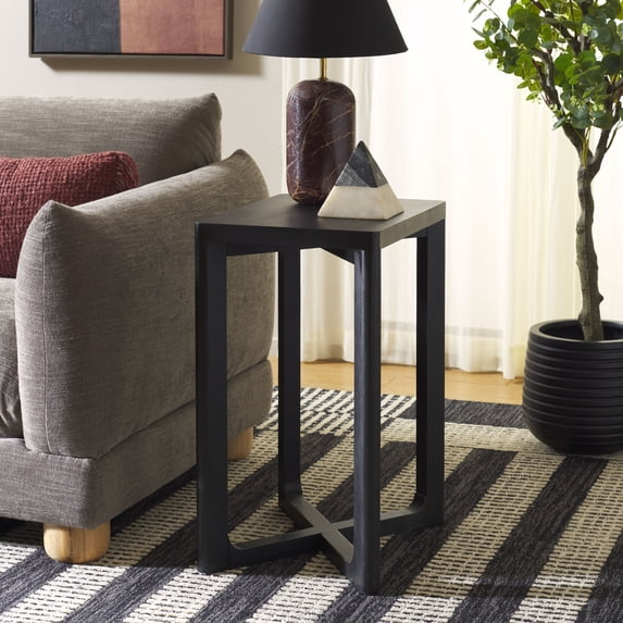 Safavieh Akai Traditional Wood Accent Table, Black - Walmart.com