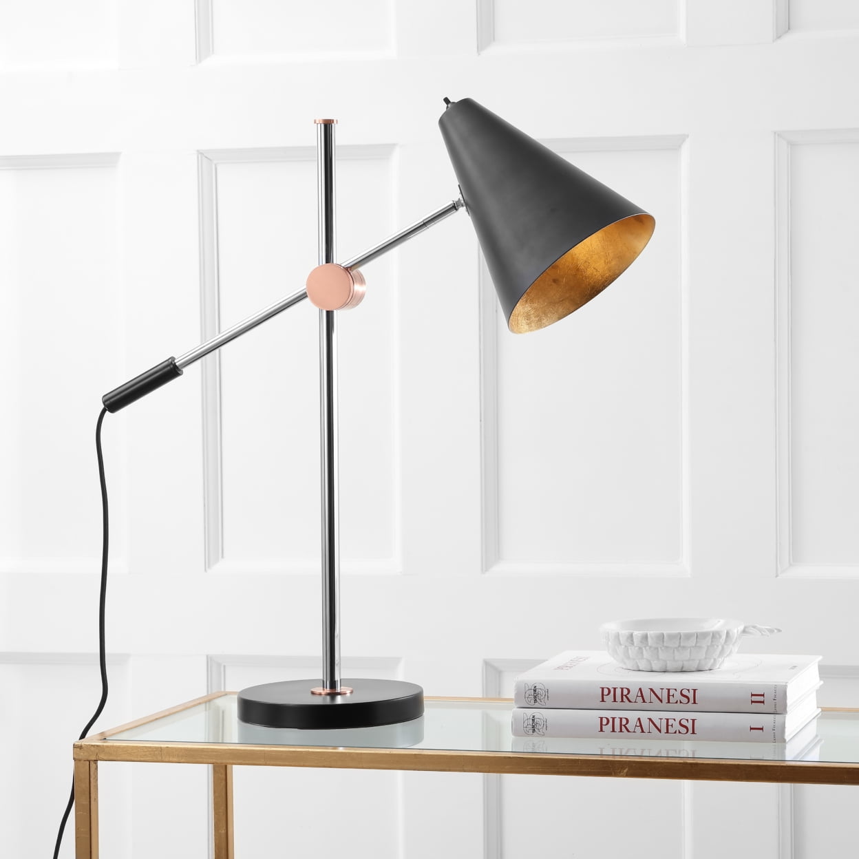 Safavieh Alexus 28 in. H Mid-Century Adjustable Table Desk Lamp ...