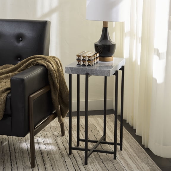 Safavieh Ringo Modern Iron Round End Table, Gray / Black - Walmart.com
