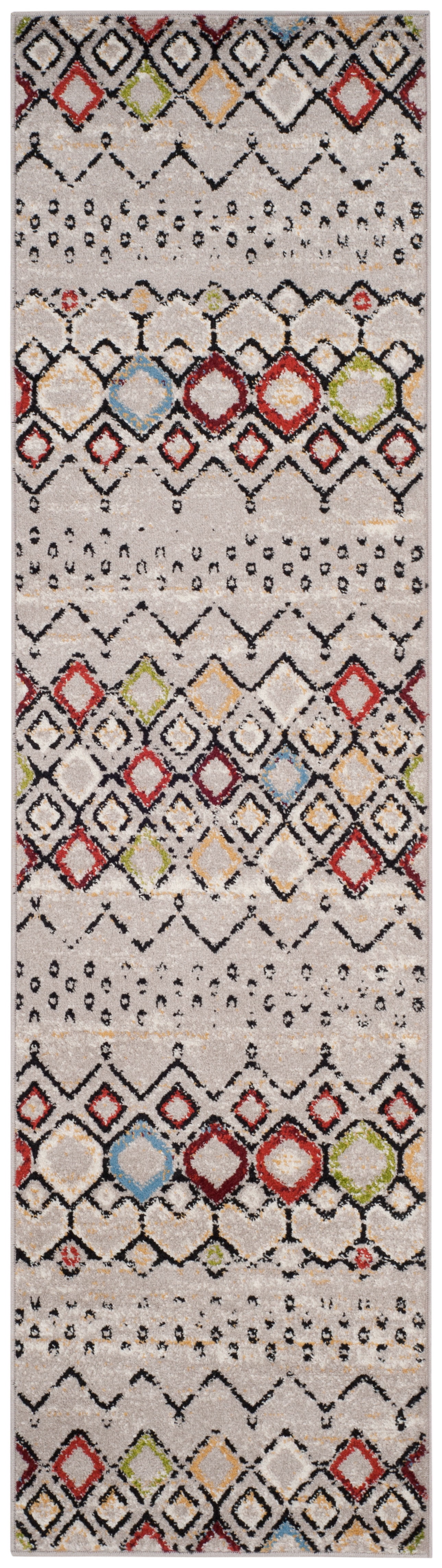 Safavieh Amsterdam Gladwin Geometric Runner Rug, Light Grey/Multi, 2'3 ...