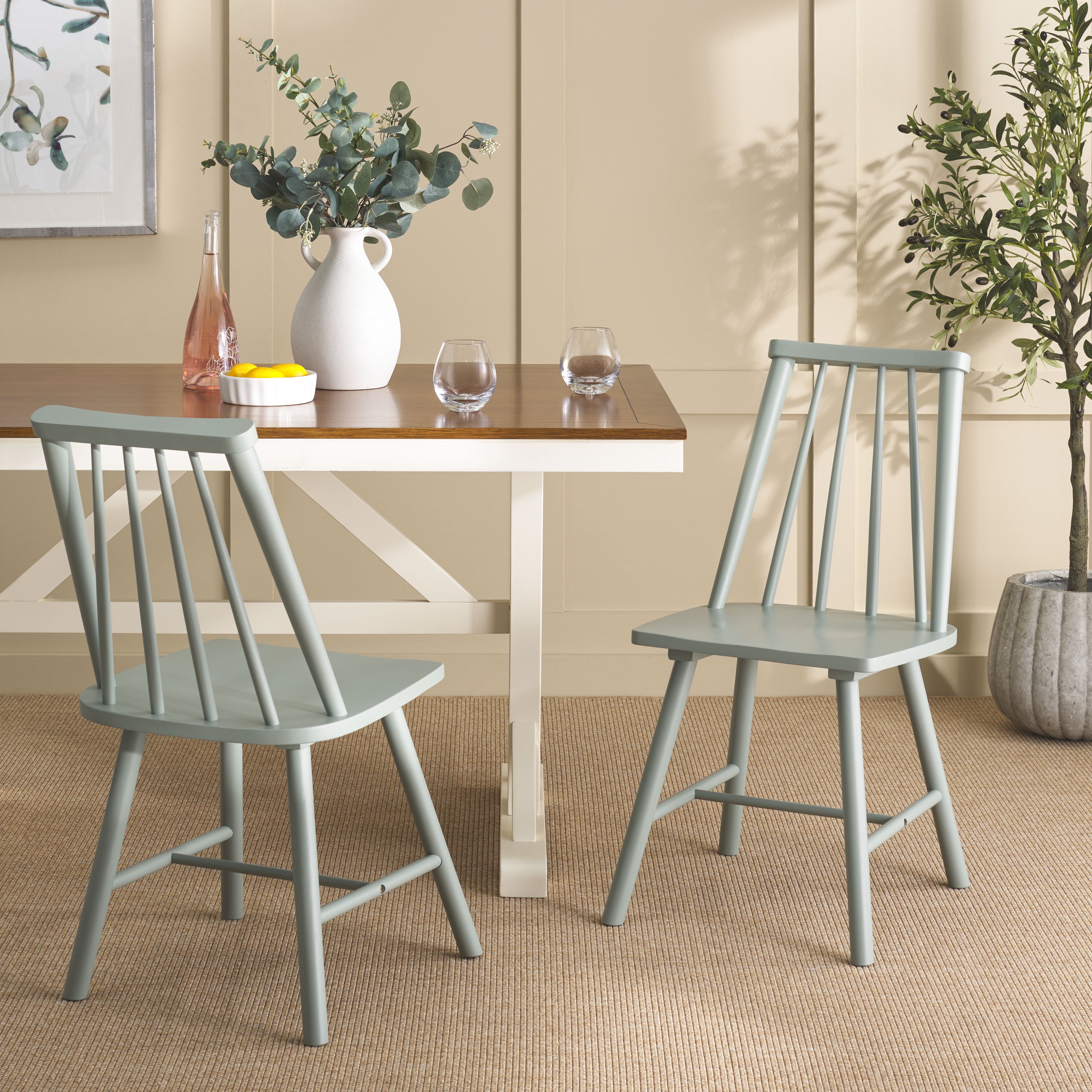 Safavieh Analin Modern Wood Dining Side Chairs, Sage (Set of 2 ...
