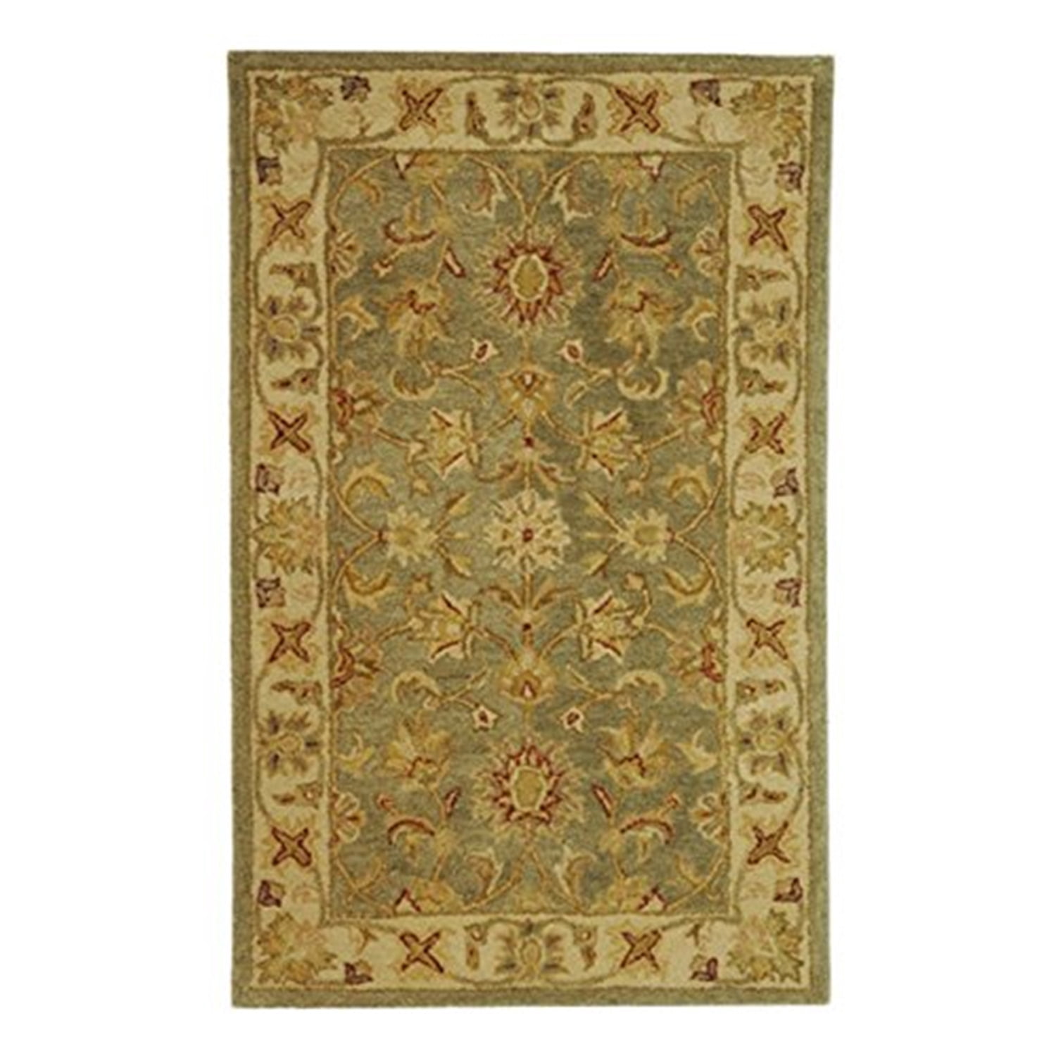 Traditional Rug - Antiquity Wool Pile -Green/Gold-Color:Green/Gold ...