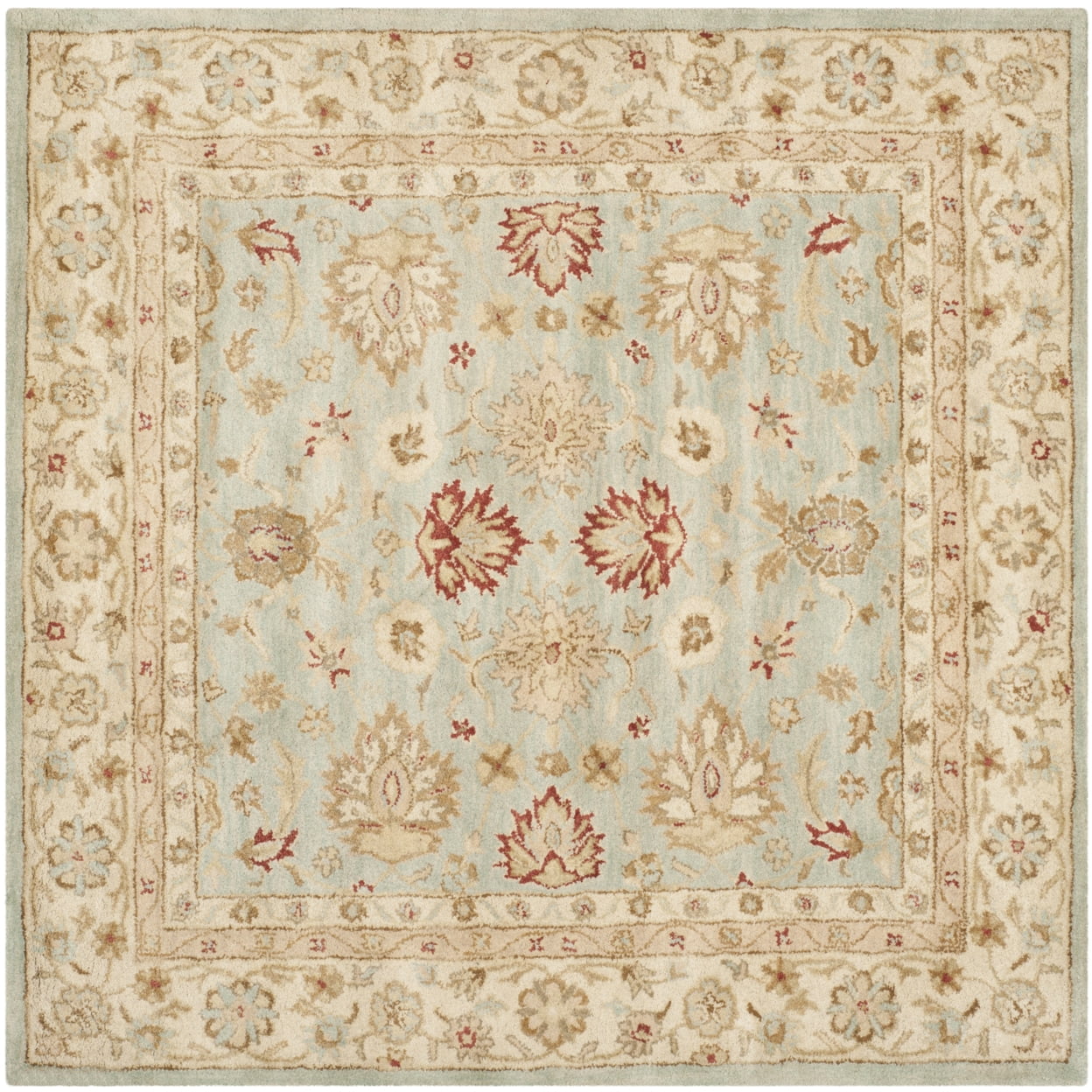 SAFAVIEH Antiquity Lorraine Floral Bordered Wool Area Rug, Grey Blue ...