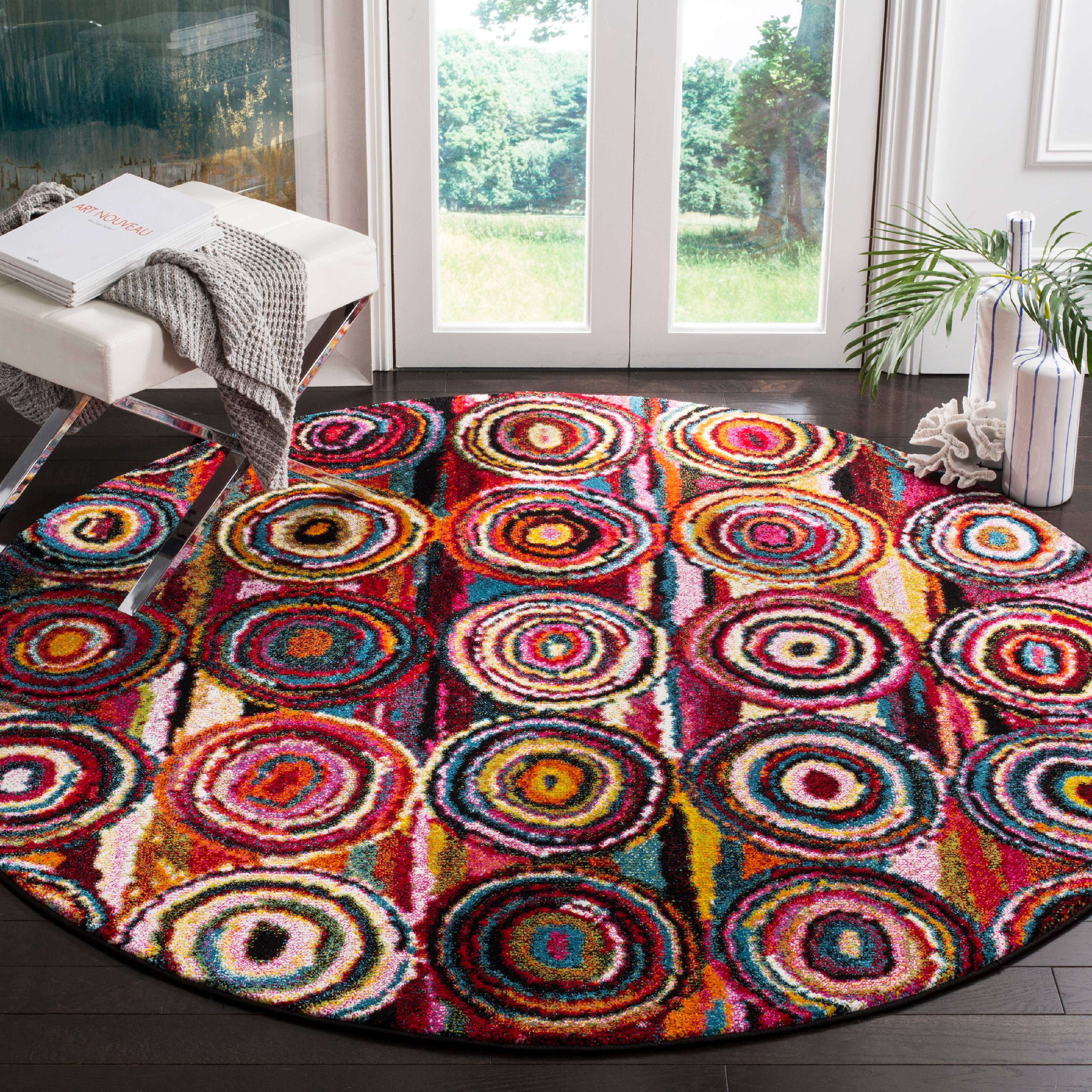 Safavieh Aruba Peggy Boho Abstract Rug 6'7" x 6'7" 6' Round,8' Round ...