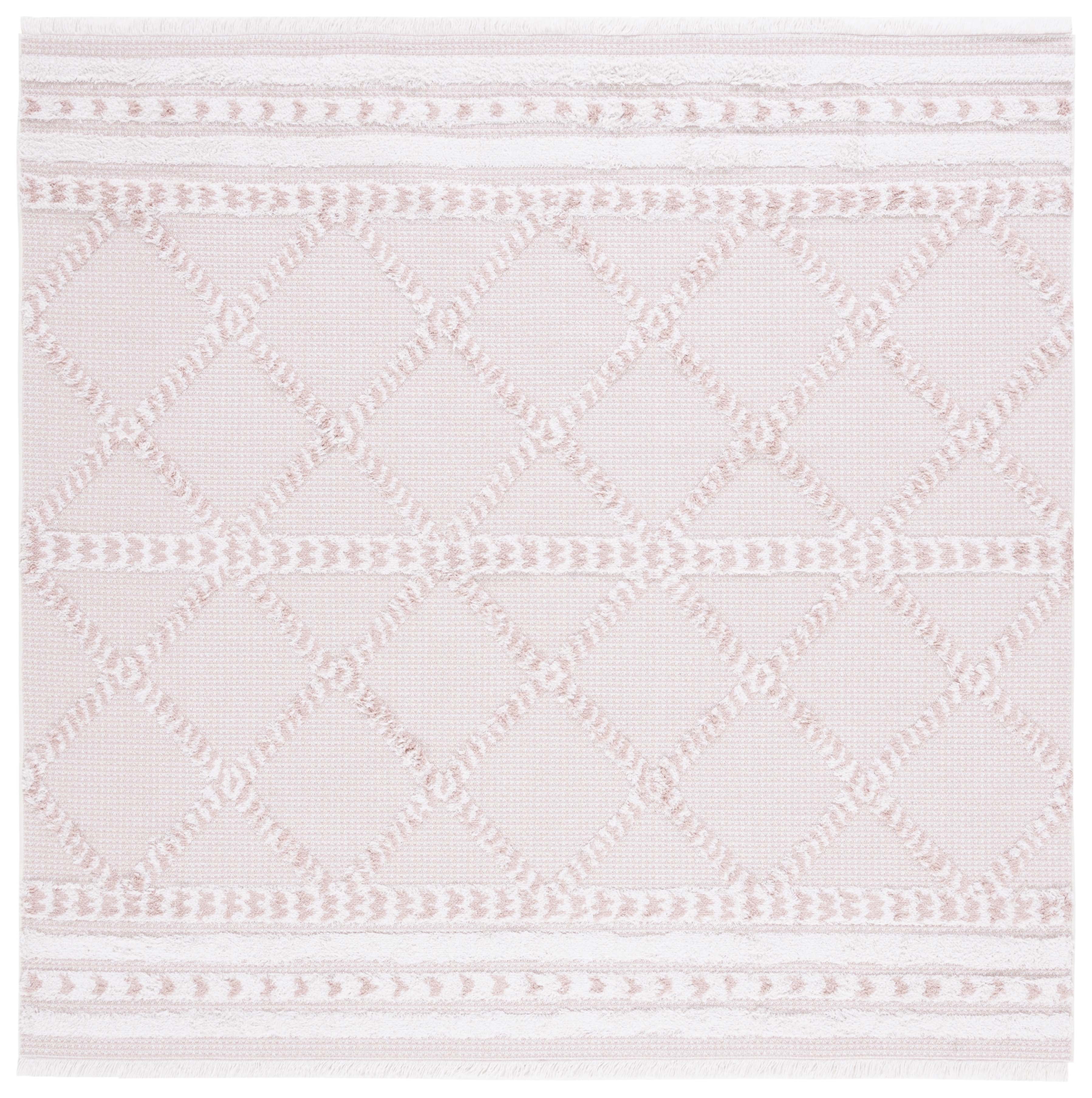 SAFAVIEH Augustine Reannon Geometric Area Rug, Pink/Ivory, 4' x 4 ...