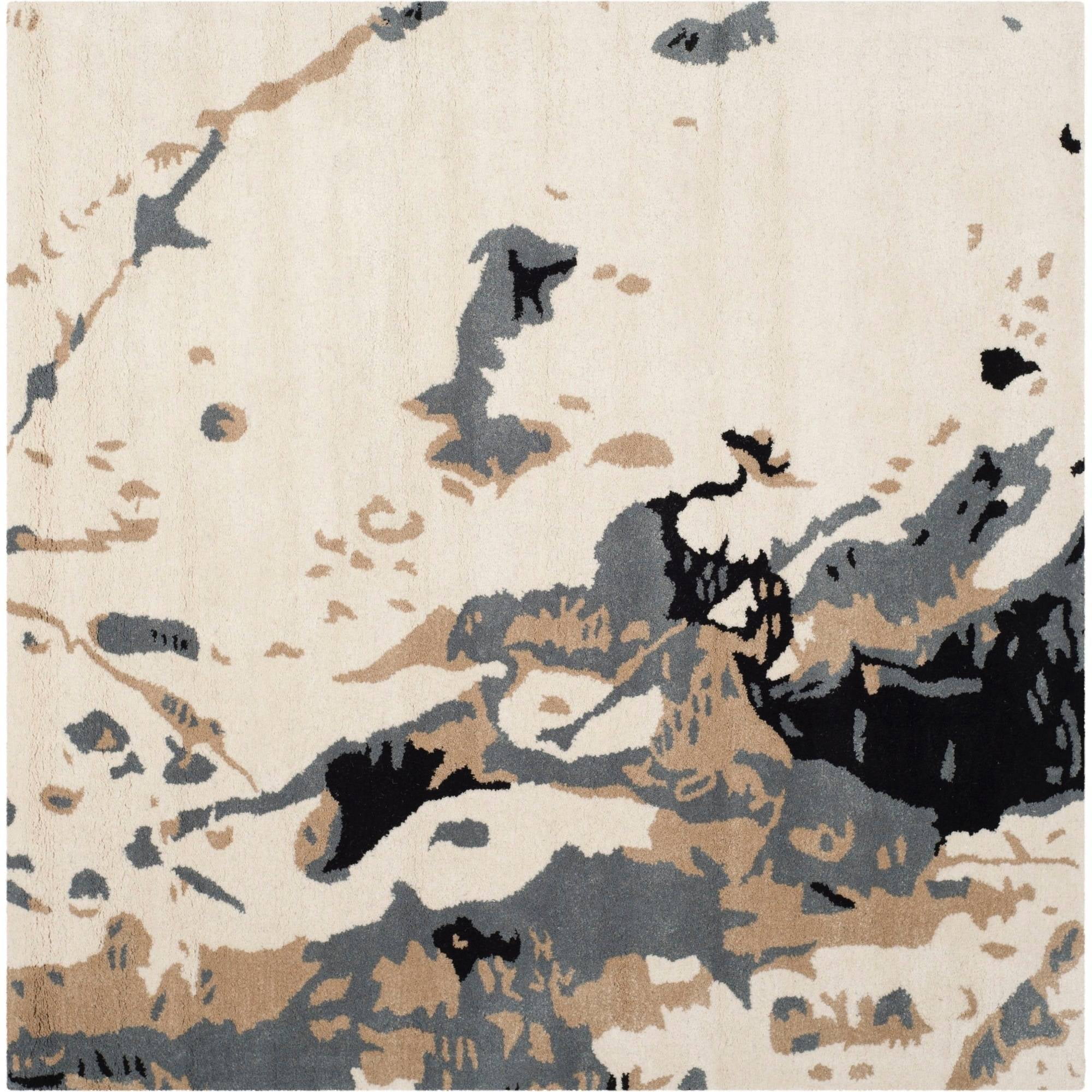 Safavieh BELLA, IVORY / GREY, 5' X 5' Square, Area Rug, BEL117A-5SQ ...