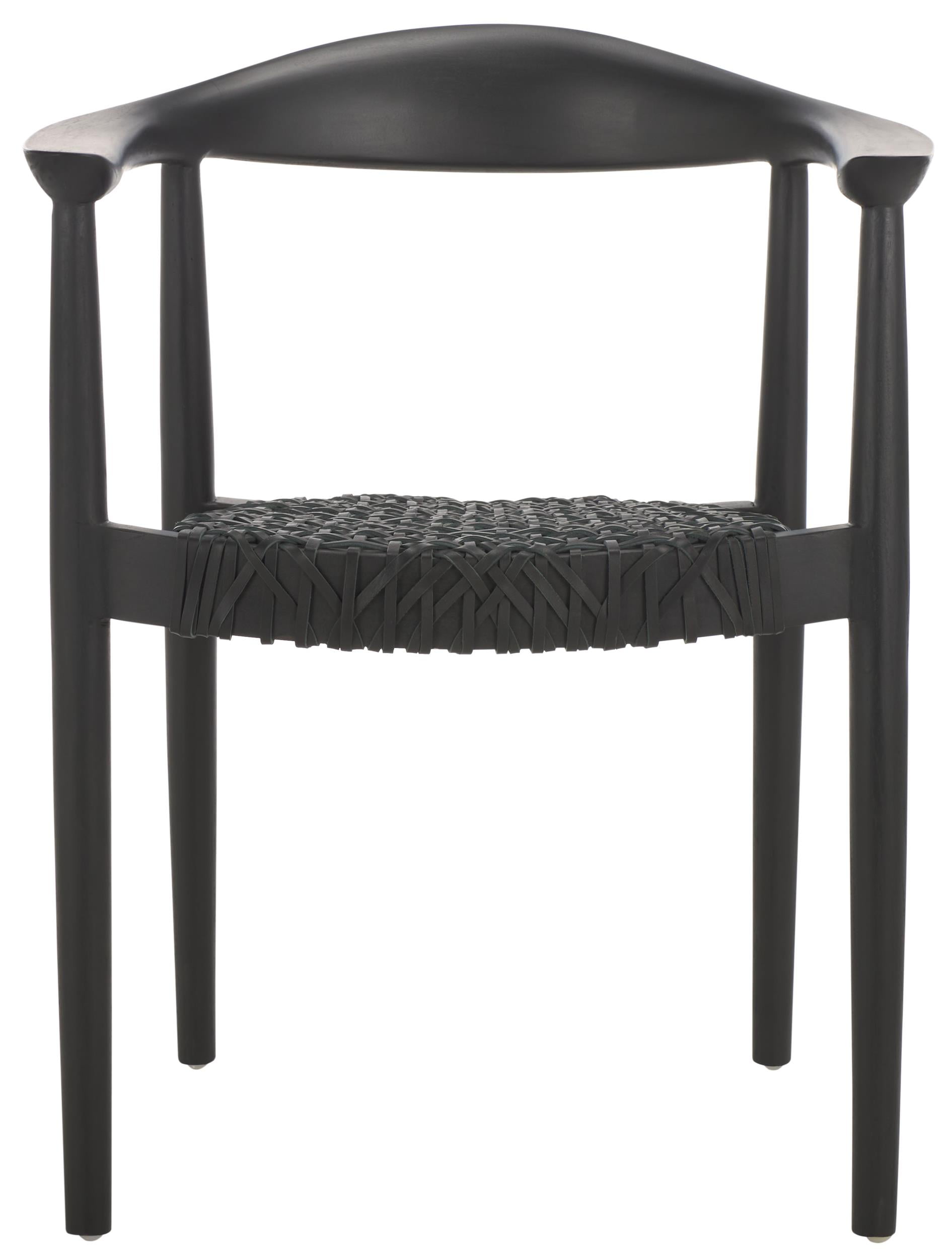 Safavieh Bandelier Teak Wood Stacking Dining Chair in Black - Walmart.com