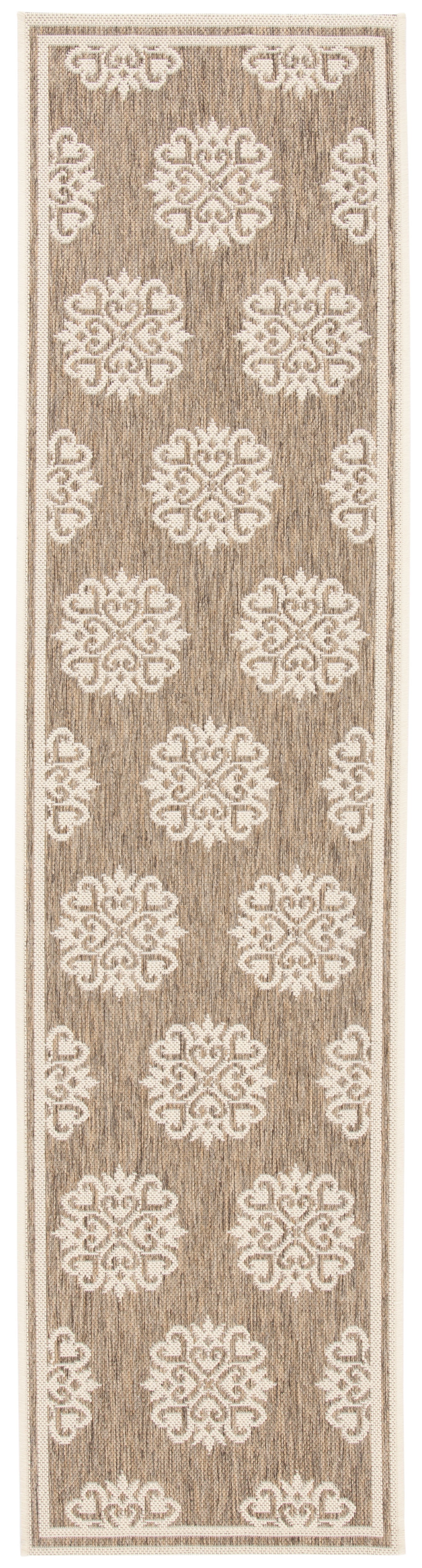 SAFAVIEH Beach House Regent Geometric Indoor/Outdoor Runner Rug, Beige ...