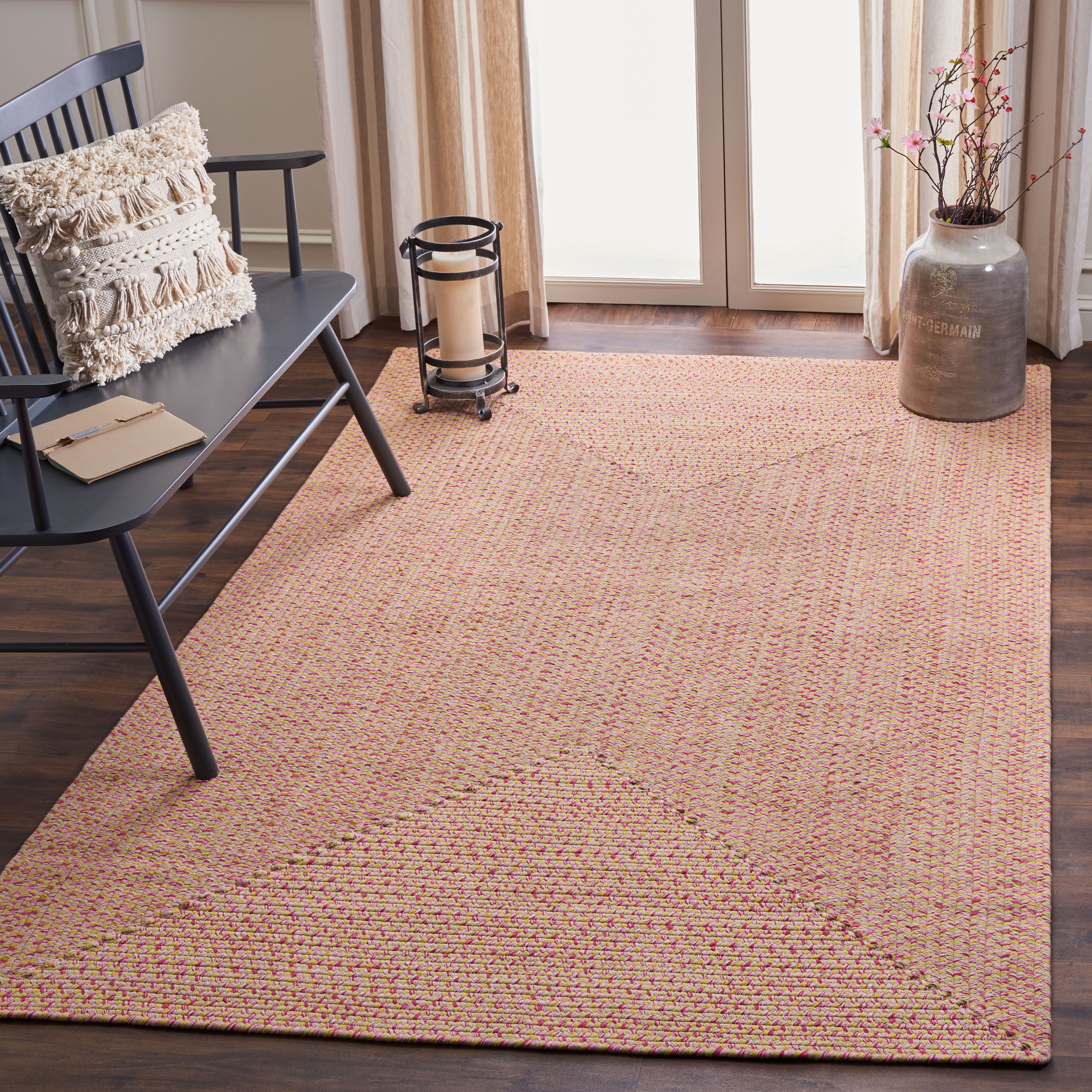 SAFAVIEH Braided Cherette Solid Cotton Reversible Area Rug, Multi, 4' x ...