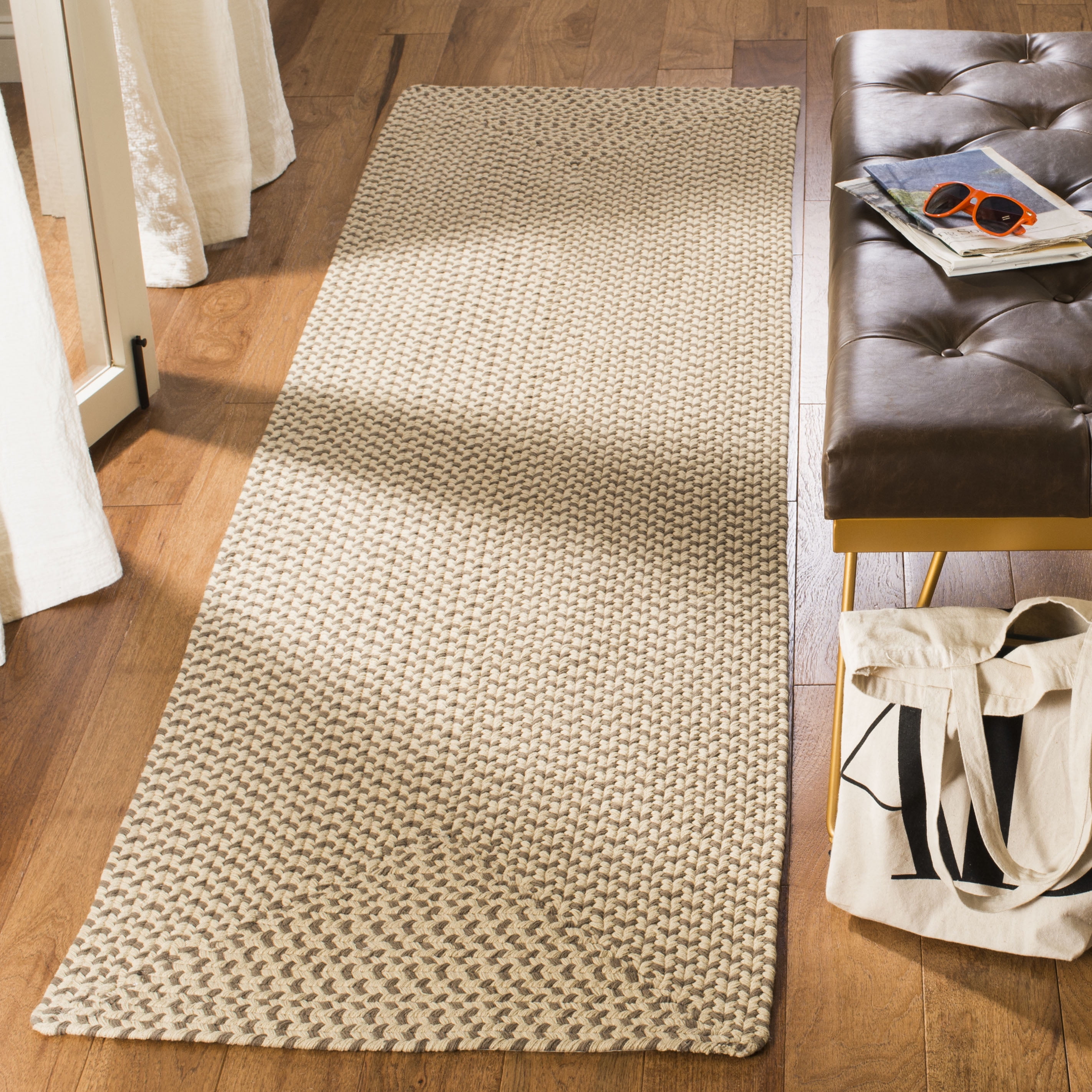 Safavieh Braided Coleman Confetti Solid Cotton Runner Rug, Beige/Brown ...