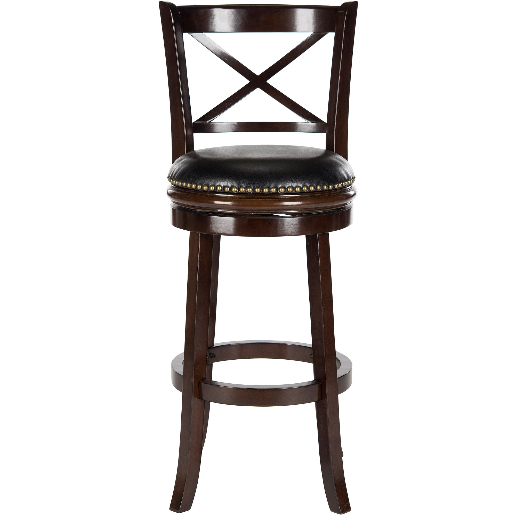 Safavieh Butler 38" Bicast Leather Bar Stool, Cappuccino/Black Seat ...