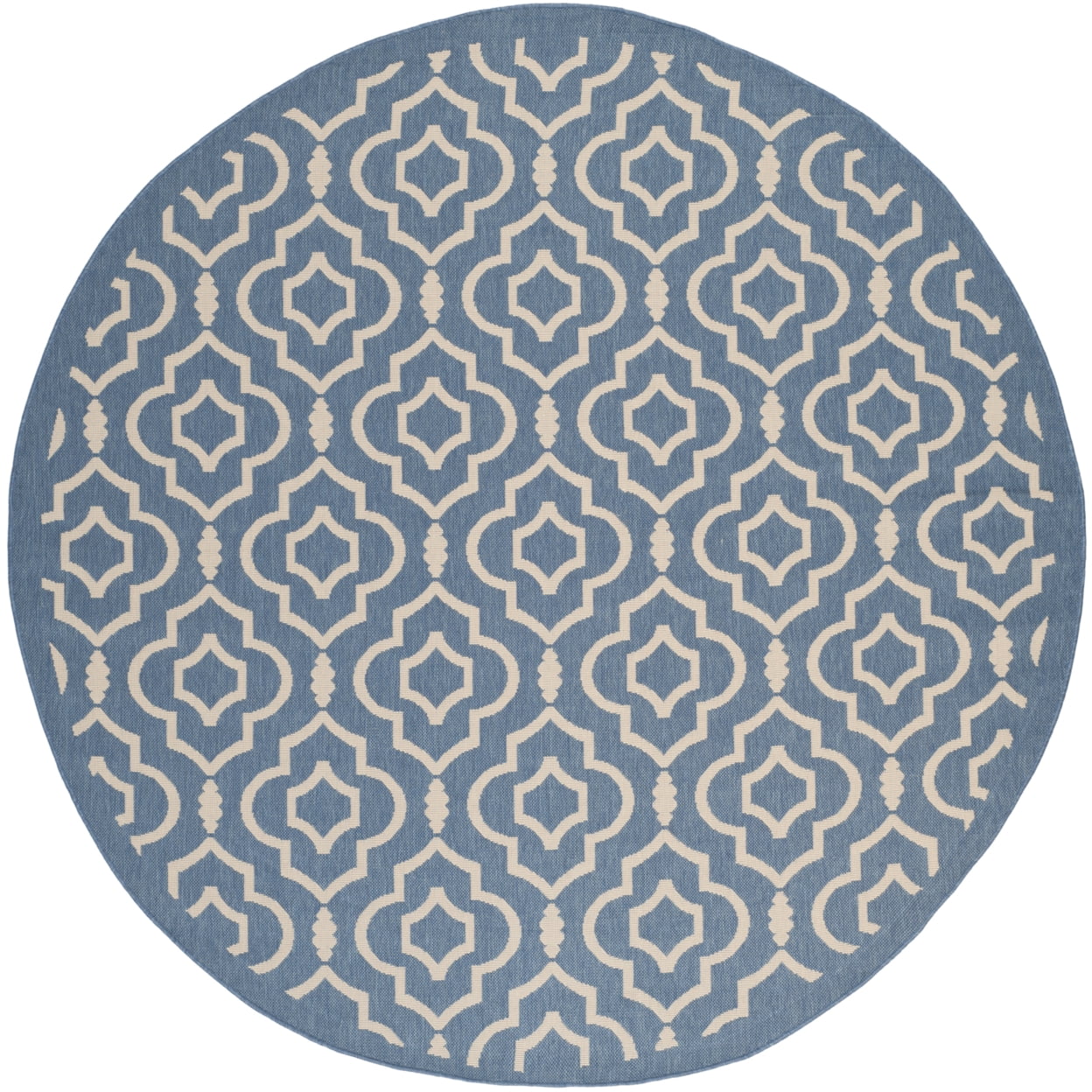 Safavieh COURTYARD, BLUE / BEIGE, 7'-10" X 7'-10" Round, Area Rug ...
