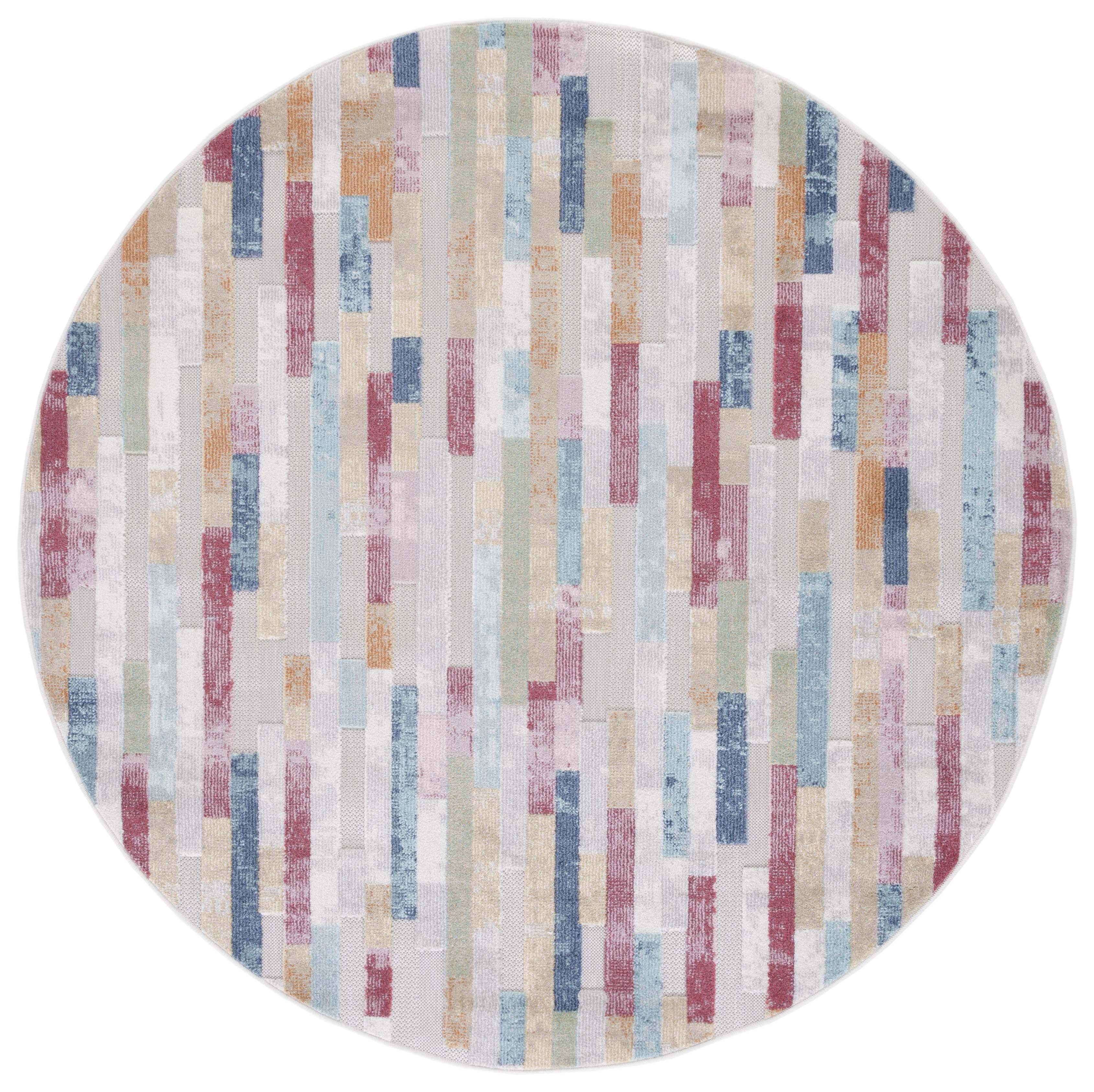 SAFAVIEH Cabana Avalon Geometric Indoor/Outdoor Area Rug, Red/Aqua ...