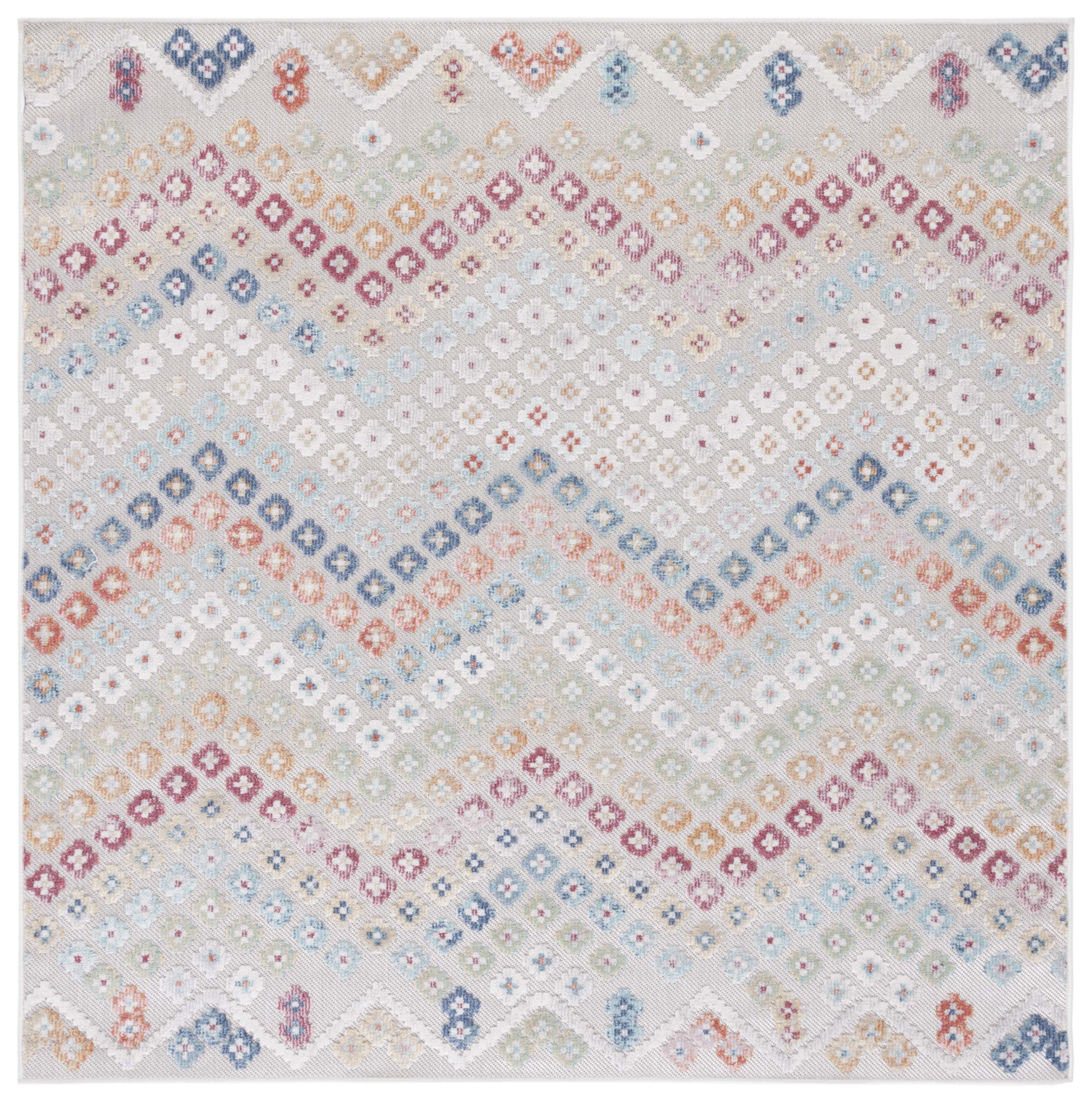 Safavieh Cabana Ionelia Indoor/ Outdoor Boho Chevron Rug 6'7" Square ...