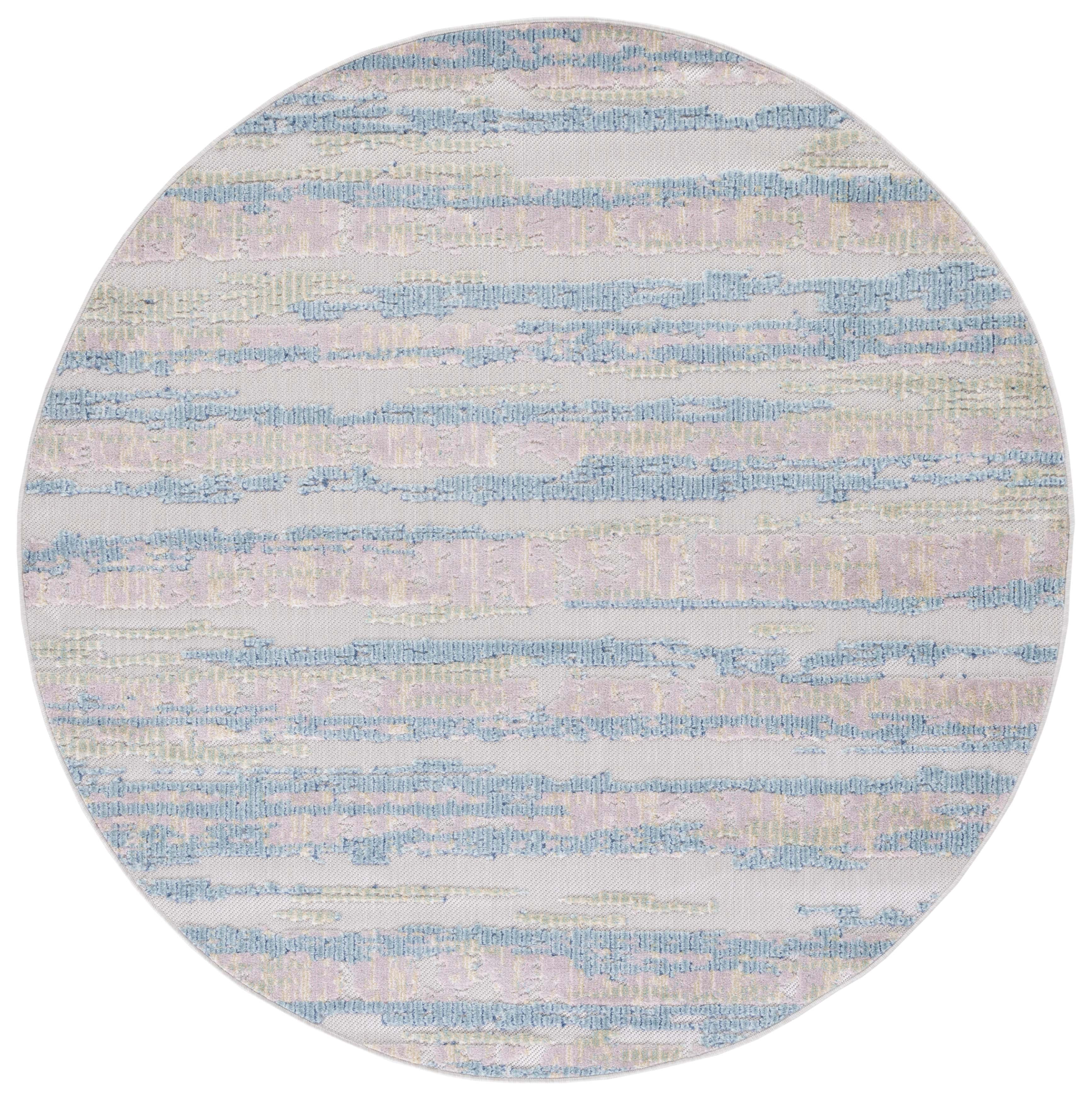 Safavieh Cabana Maybritt Indoor/ Outdoor Boho Rug 6'7" Round - Aqua ...