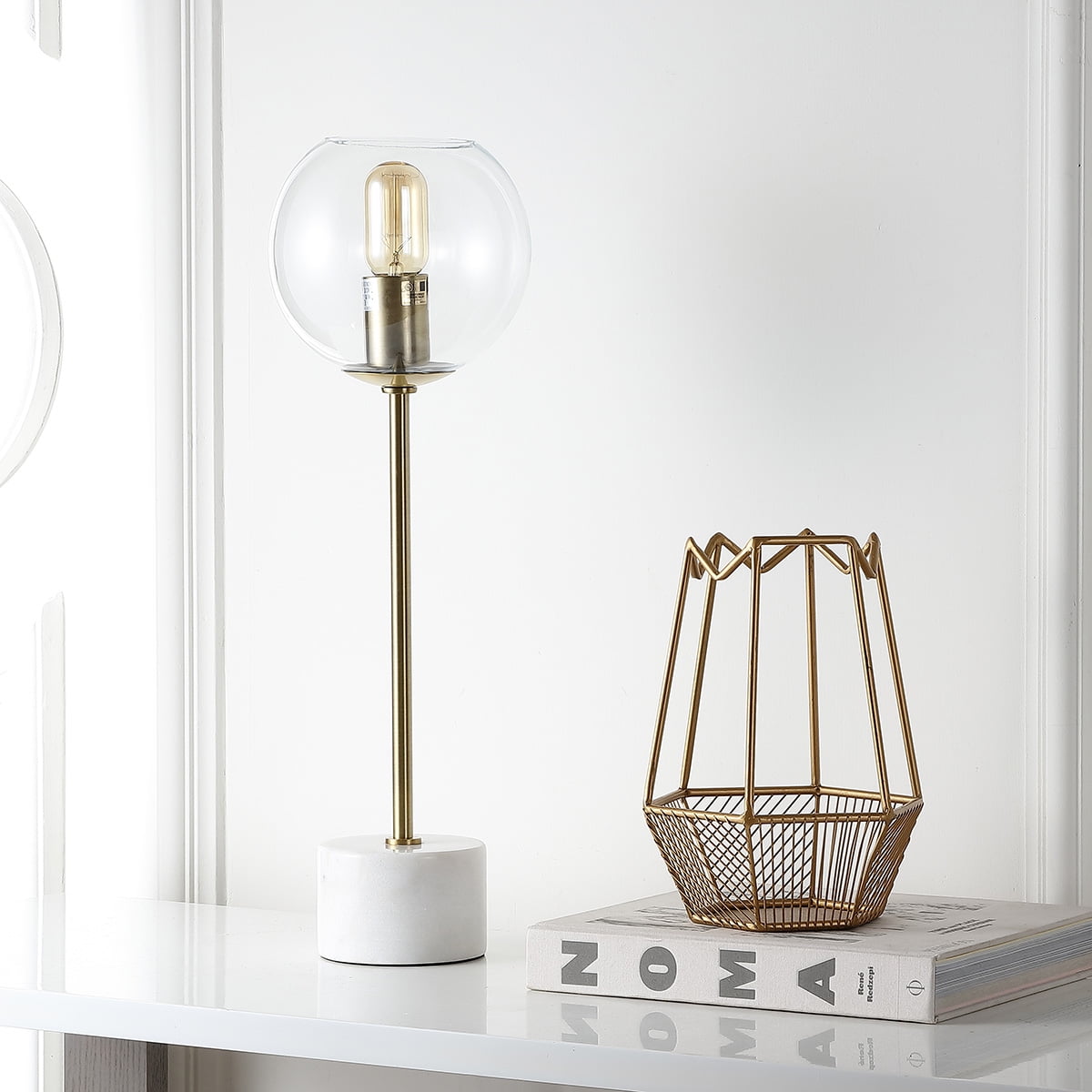 Safavieh Caden 22.25 In. High Table Lamp, Brass Gold/White - Walmart.com