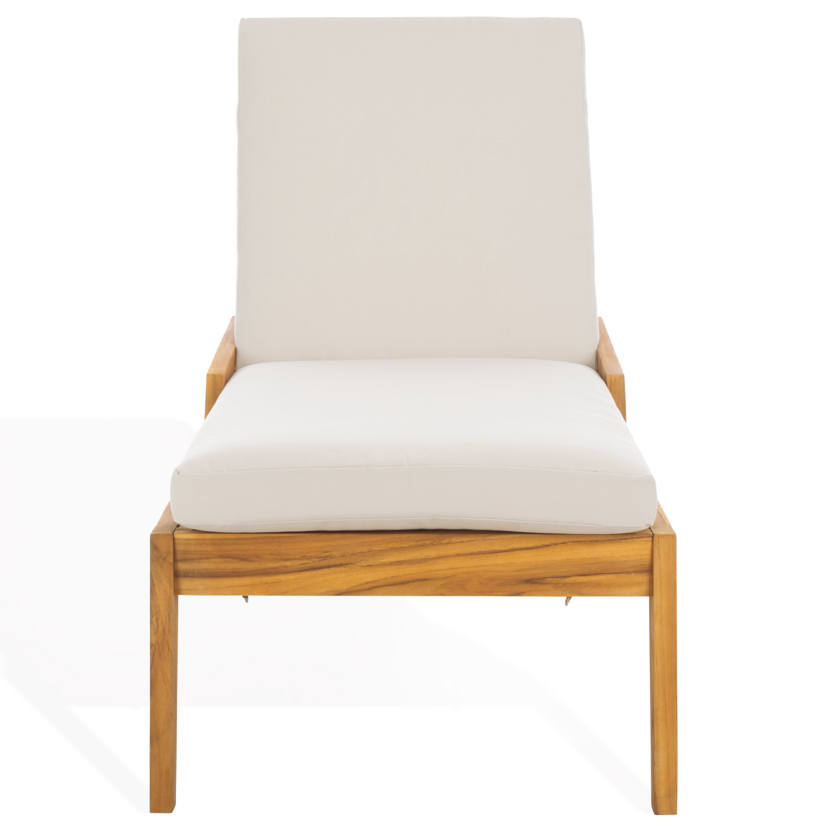 Safavieh Caledonia Wood Outdoor Lounge Chair, Natural/White - Walmart.com