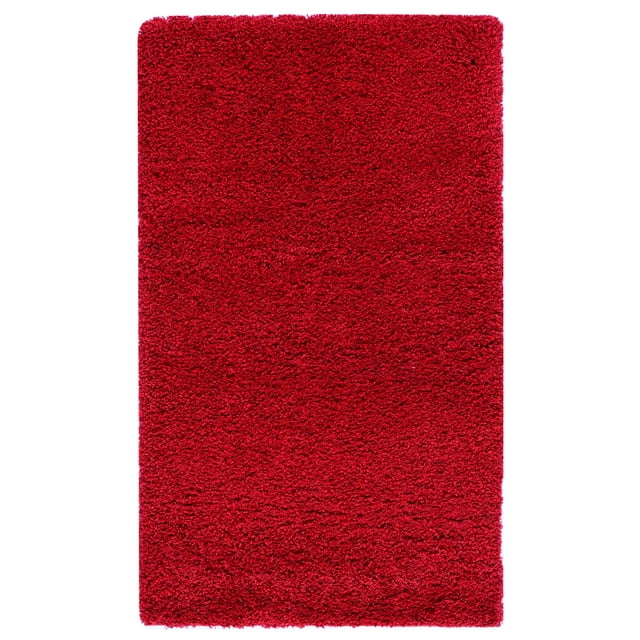 SAFAVIEH California Solid Plush Shag Area Rug, Red, 3' x 5' - Walmart.com