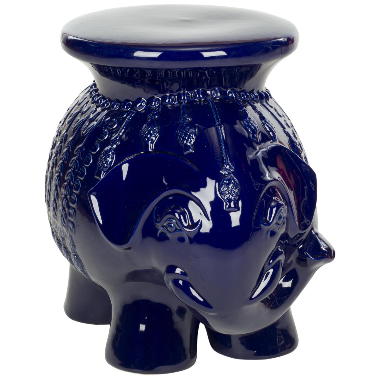 Safavieh Ceramic Elephant Stool in Navy - Walmart.com