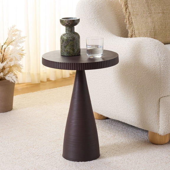 Safavieh Florance Round Metal Glam End Table, Gold/White - Walmart.com