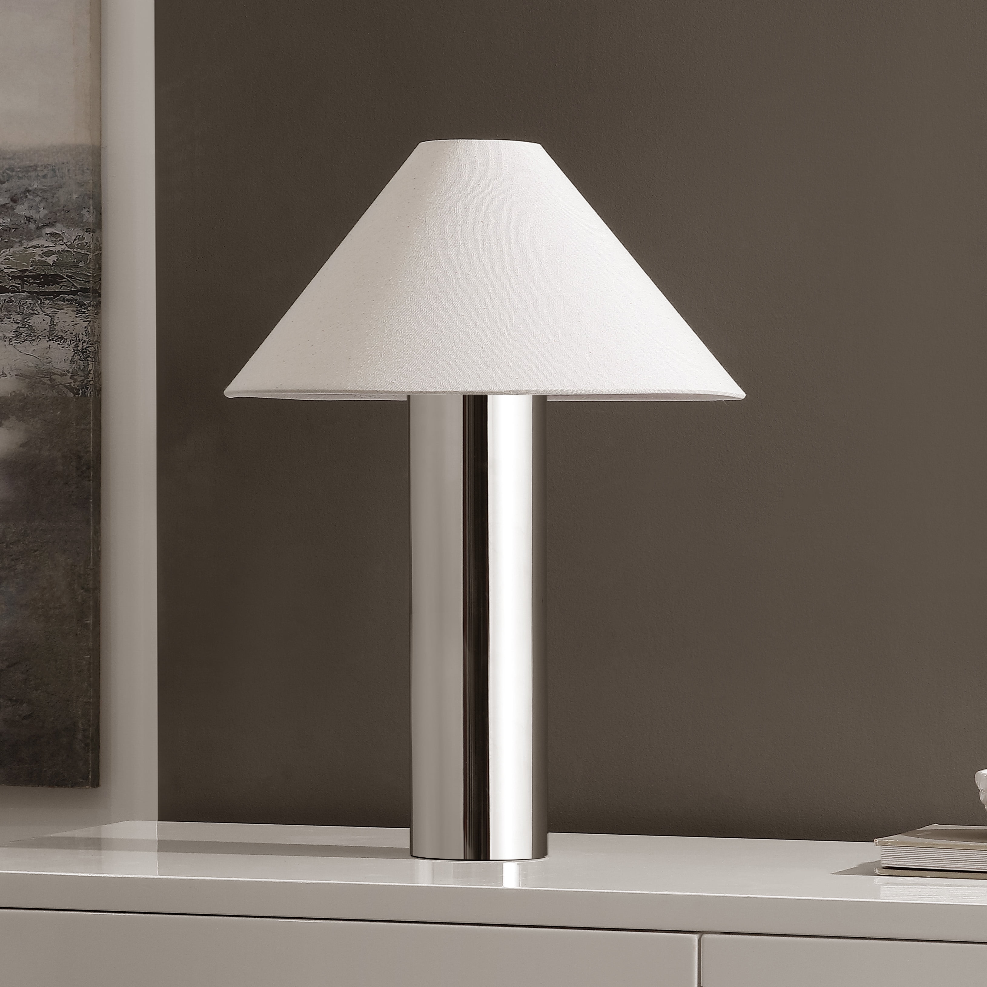 Safavieh Cheri 20.5" Modern Metal Table Lamp with Oatmeal Fabric Shade ...