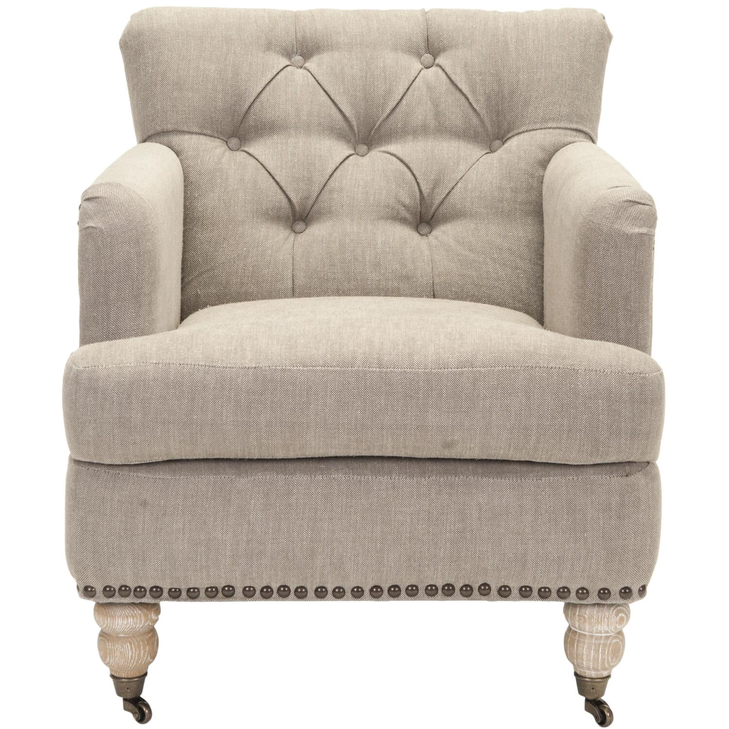 SAFAVIEH Colin Tufted Club Chair Taupe - Walmart.com