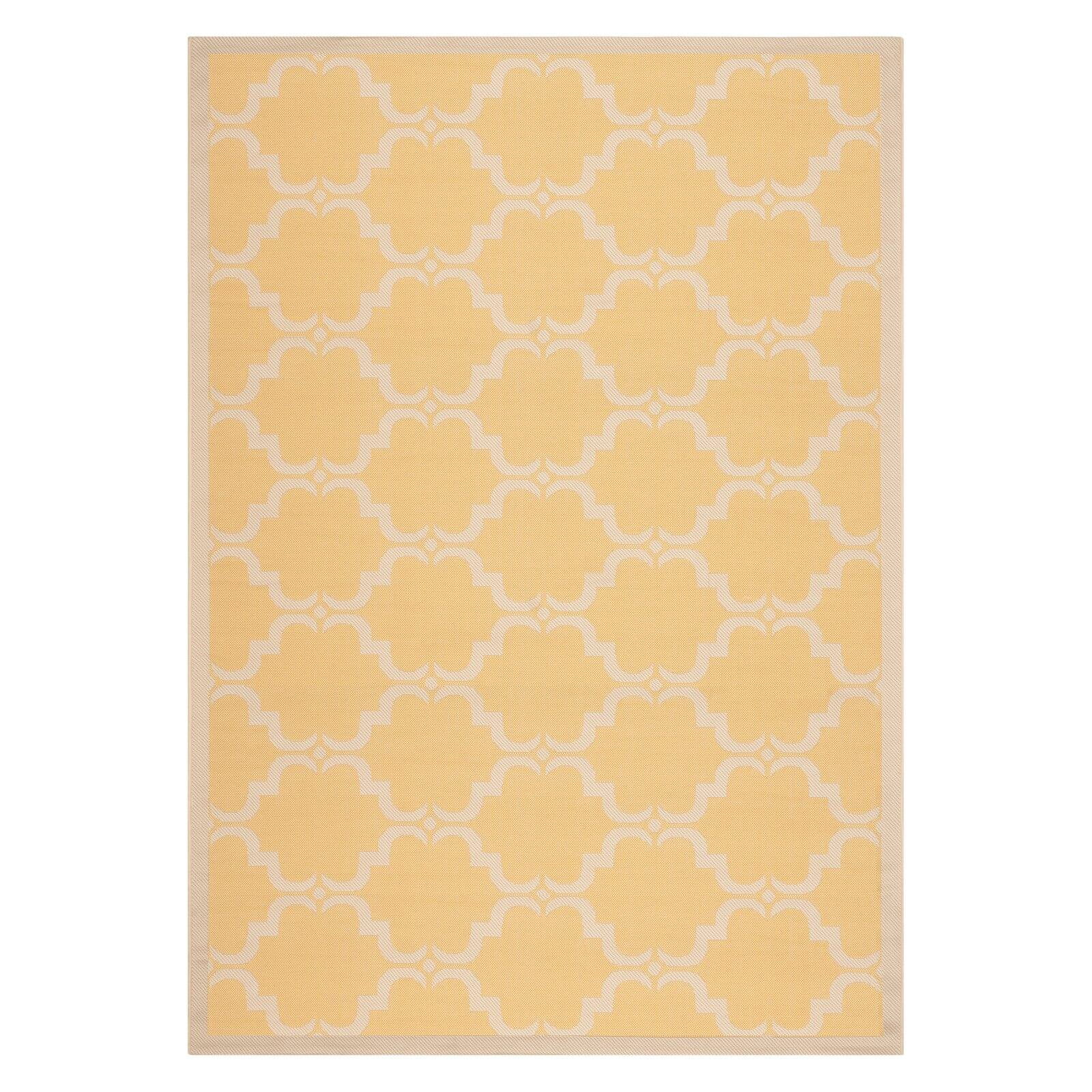 SAFAVIEH Outdoor CY6009-316 Courtyard Yellow / Beige Rug - Walmart.com