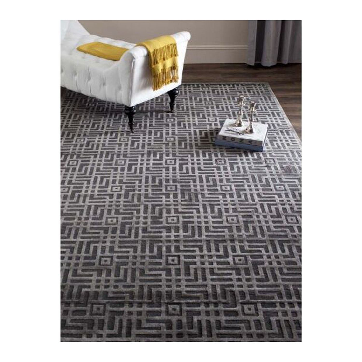 Safavieh Couture Hand-knotted Tibetan Dora Modern Wool Rug Charcoal 8 ...