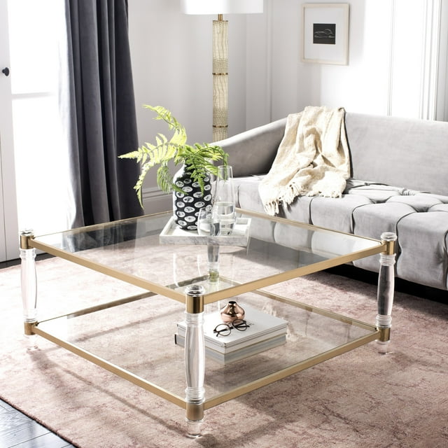 Safavieh Couture Isabelle 2-Tier Modern Glam Acrylic Coffee Table ...
