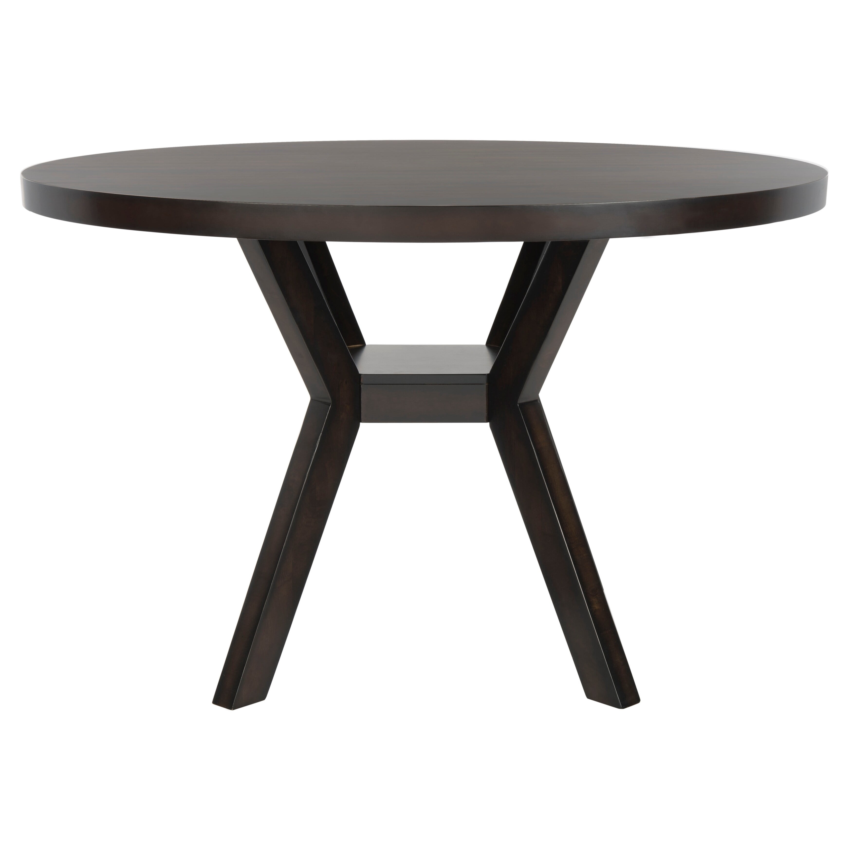 Safavieh Couture Luis Round Wood Dining Table. Espresso 47.5" W x 47.5 ...
