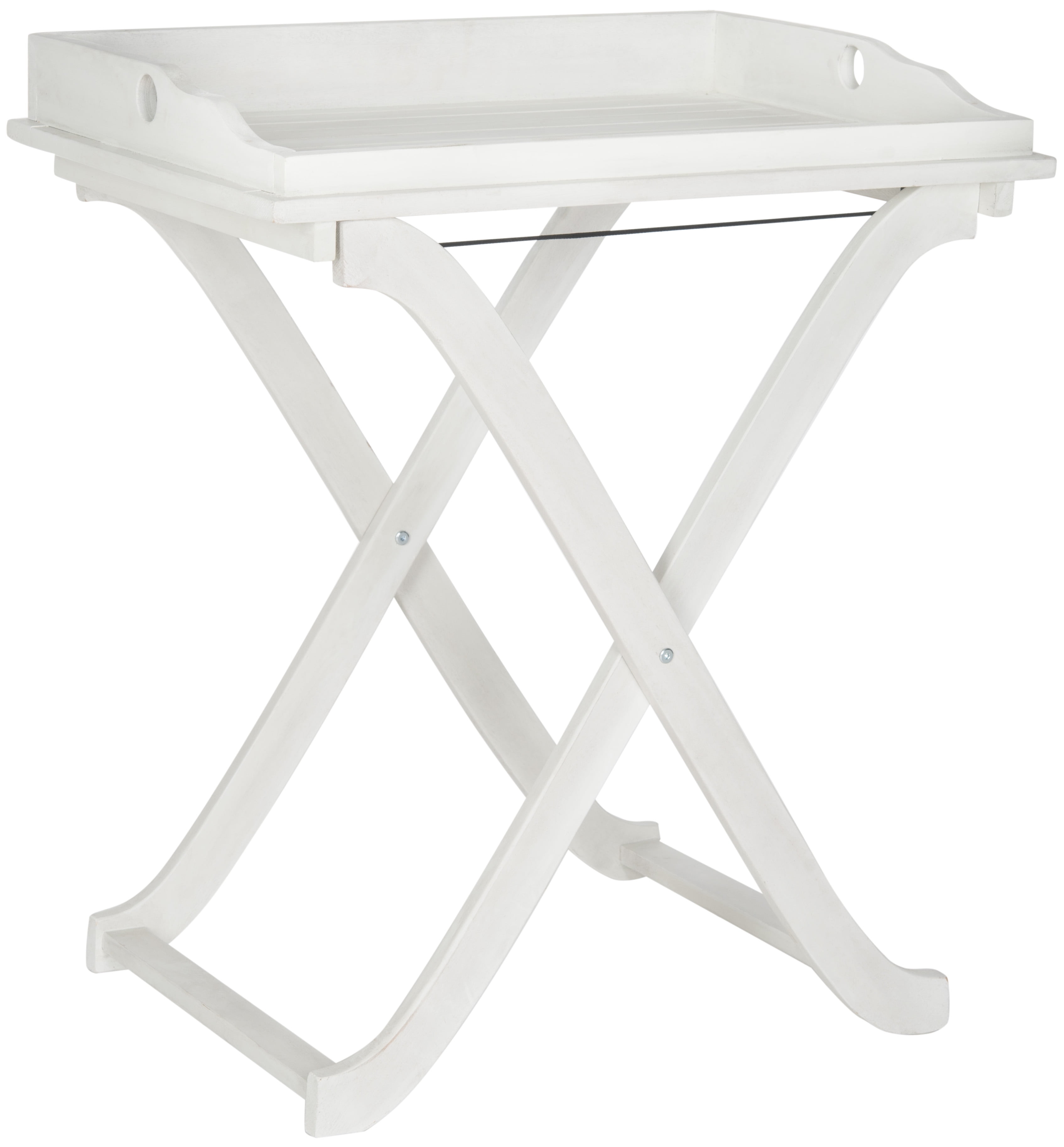 Safavieh Covina Outdoor Tray Table w/ Removable Top - Antique White ...