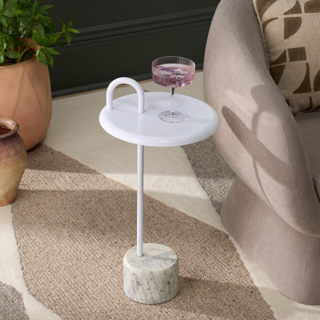 Safavieh Daichi Modern Metal Round End Table, White - Walmart.com