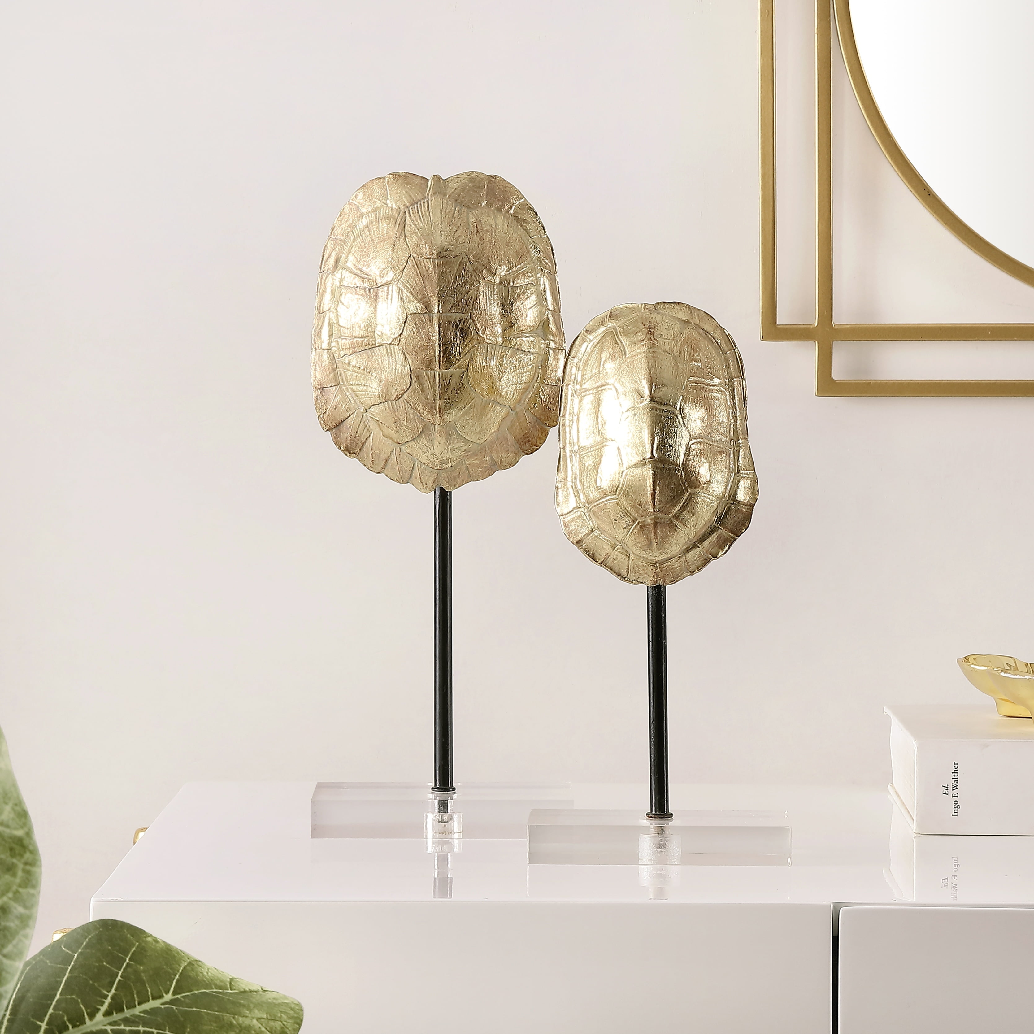 Safavieh Eris Decorative Faux Turtle Shell Table Decor (Set of 2) - 5.1 ...