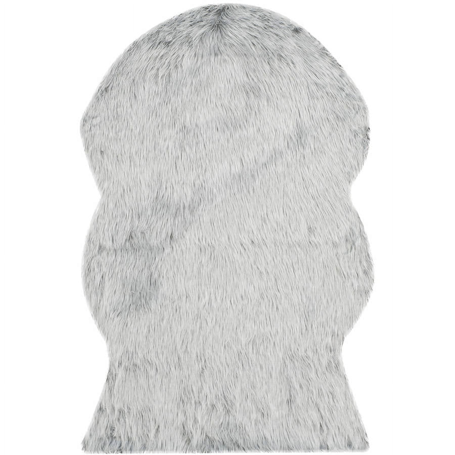 Safavieh Faux Sheep Skin Christen Shag Solid Rug Light Grey 3' x 5' 3 ...